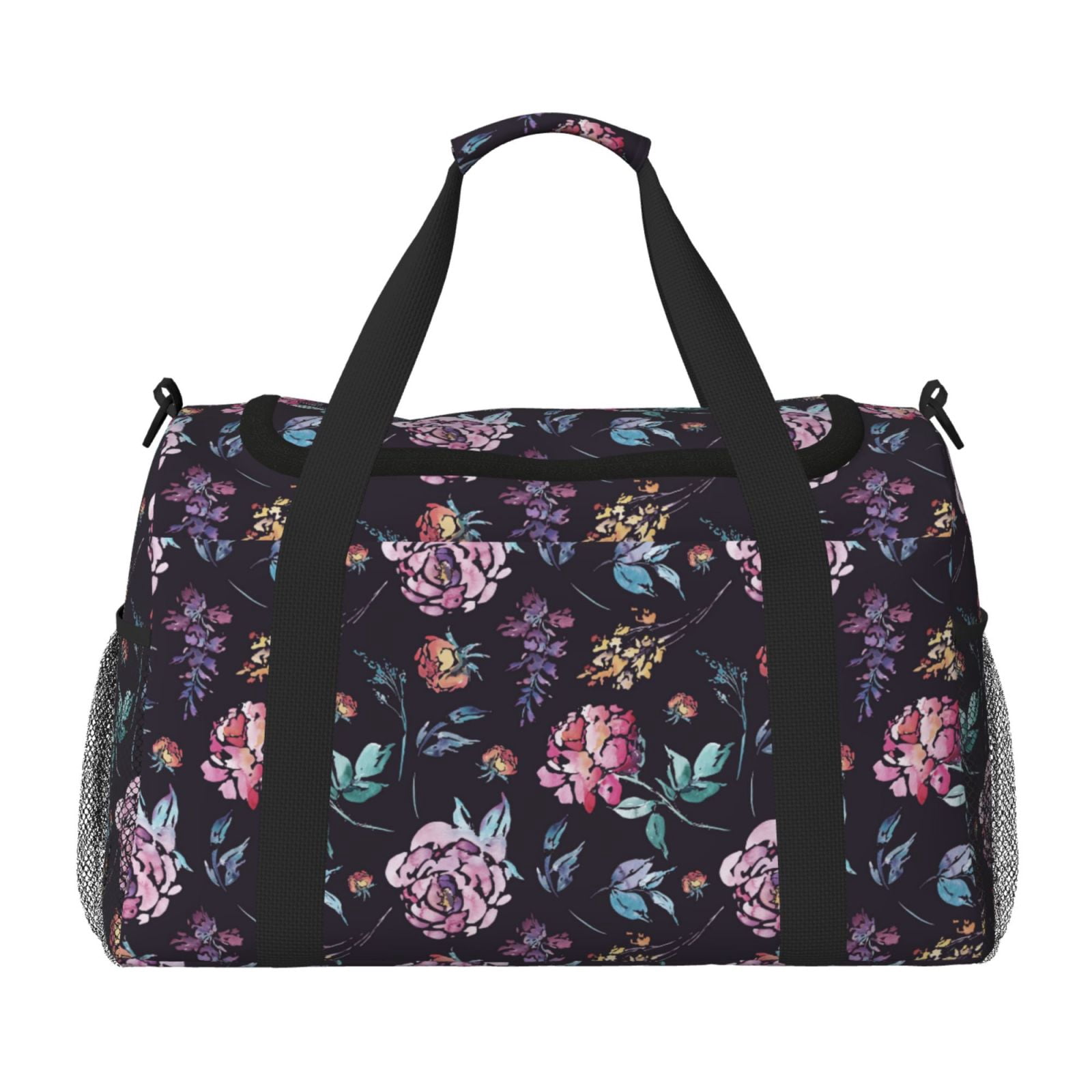 Fuzoiu Roses Flowers Print Travel Duffle Bag,Carry On Tote Bags,Duffel ...