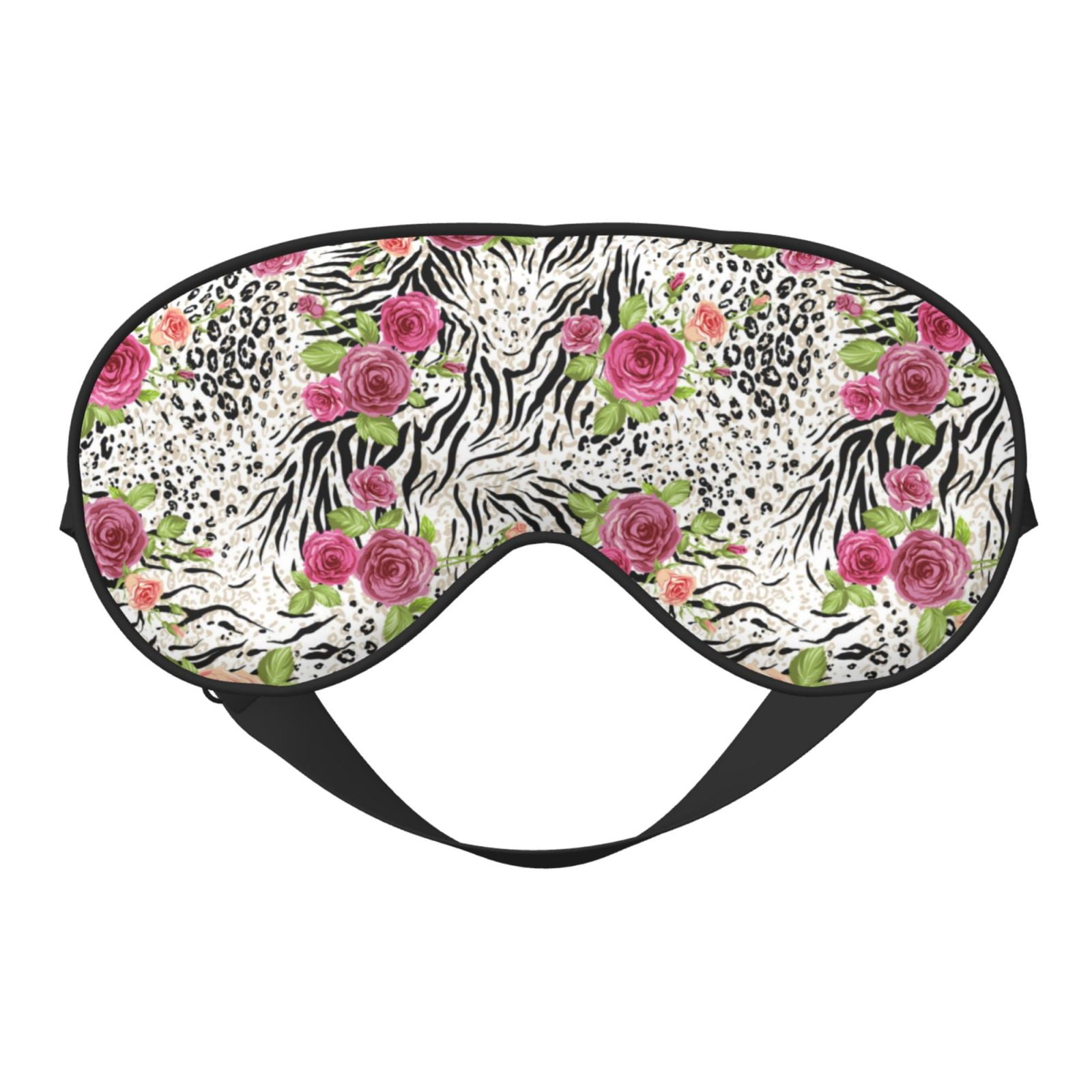Fuzoiu Roses Mixed Zebra Print Sleep Masks,Eye Masks with Adjustable ...