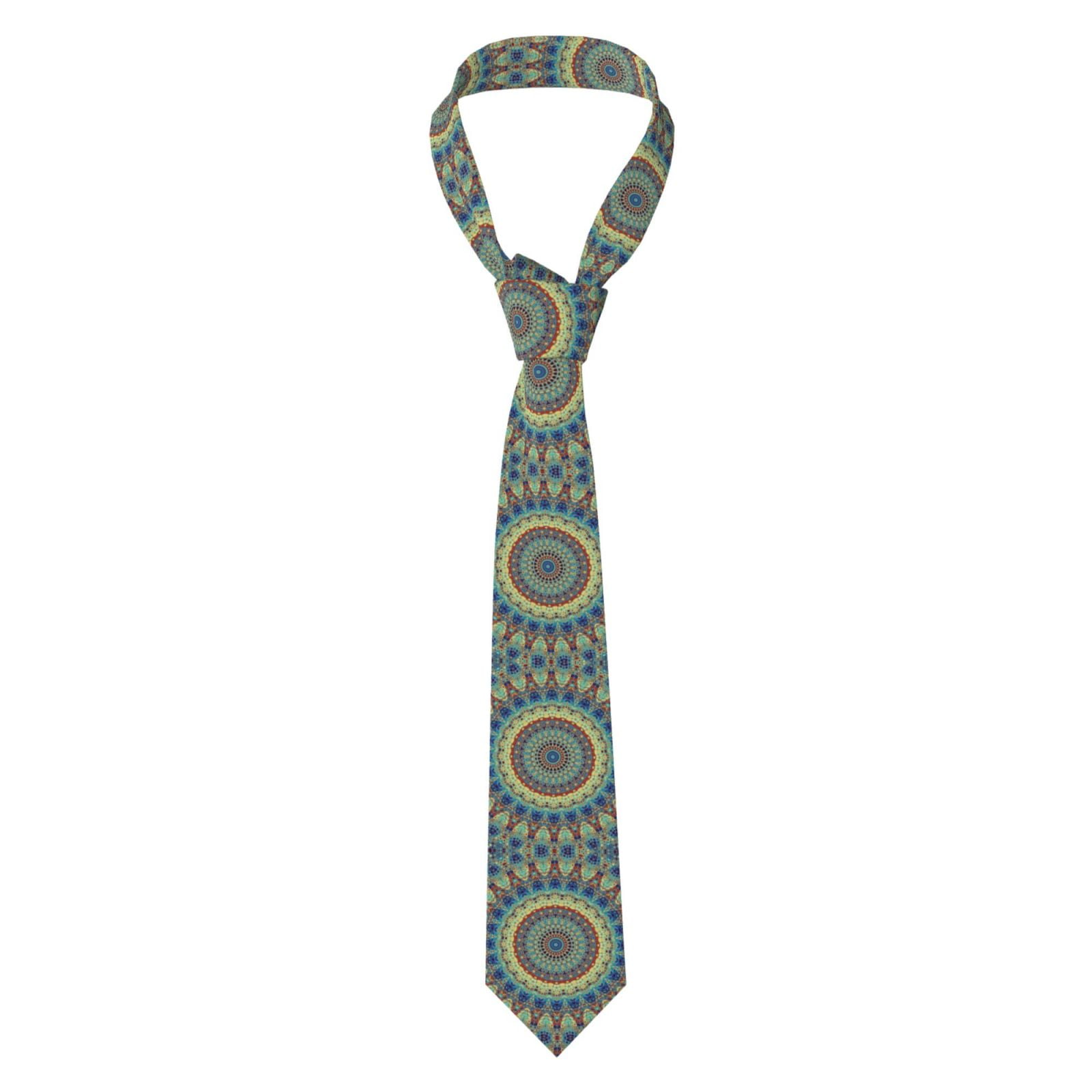 Fuzoiu Round Mandala1 Print Men's Necktie,Business Necktie,Mens Ties ...