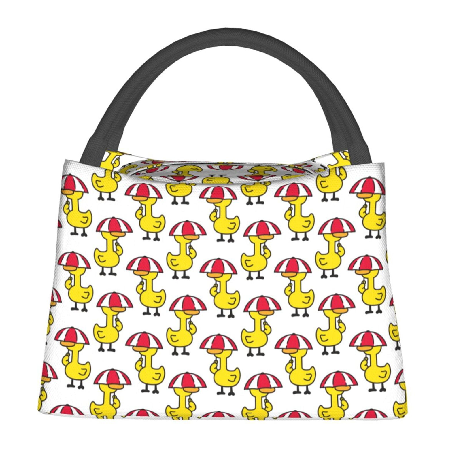 Fuzoiu Rubber Duck Chicken Bird Print Portable Insulation Lunch Bag ...