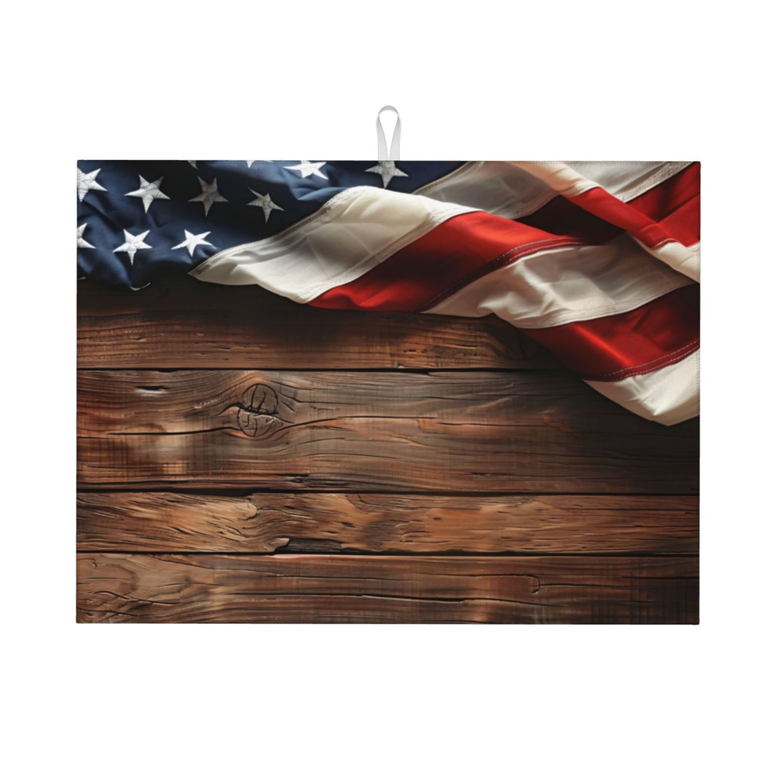 Fuzoiu Rustic American Flag Wood Print Absorbent, Reversible Microfiber ...