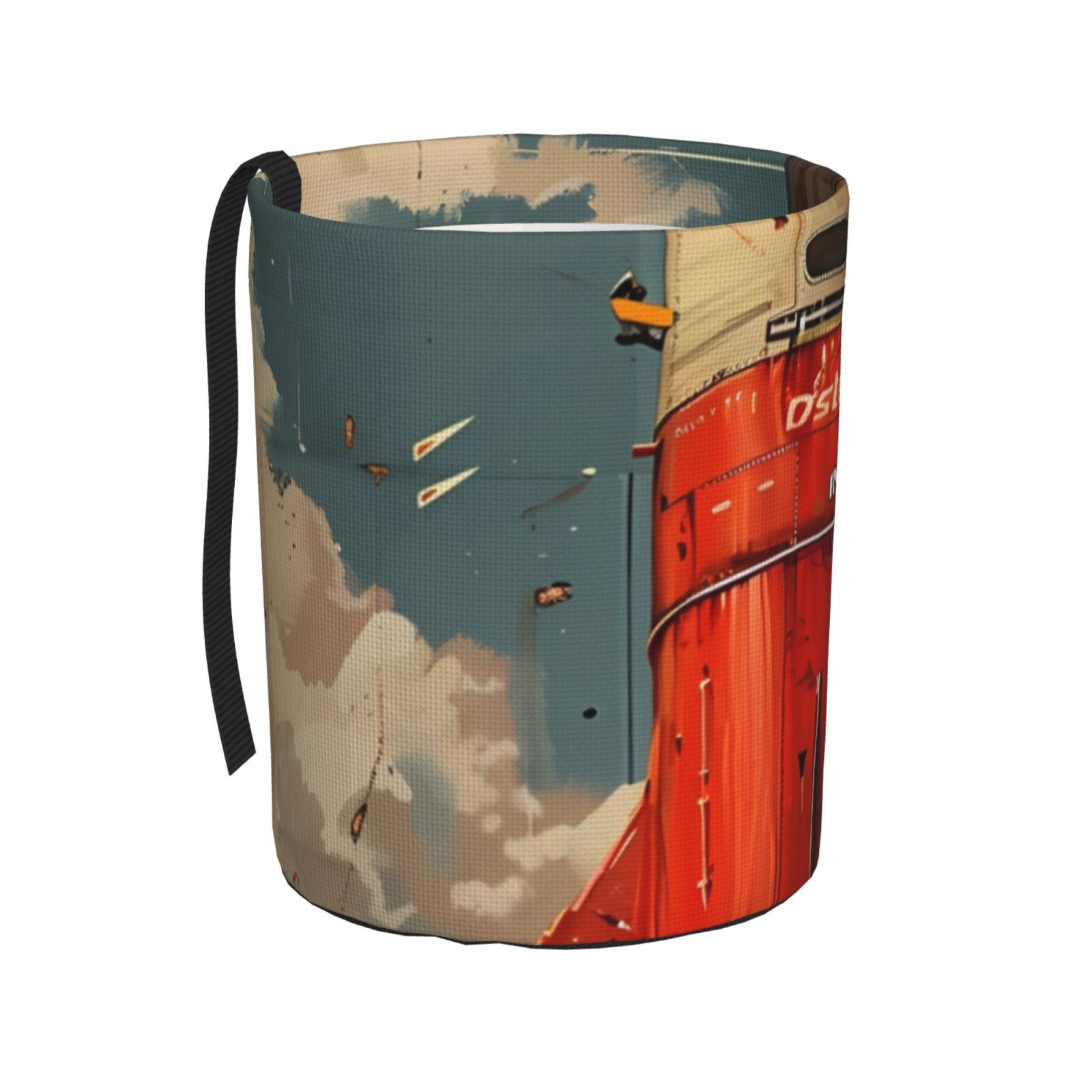 Fuzoiu Rusty Rocket Launch Print Car Trash Can,Leakproof Car Trash Can ...