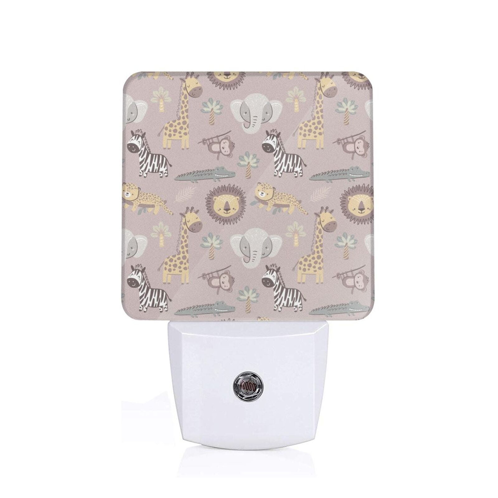 Fuzoiu Safari Animals Print Dusk to Dawn LED Night Light with Light ...