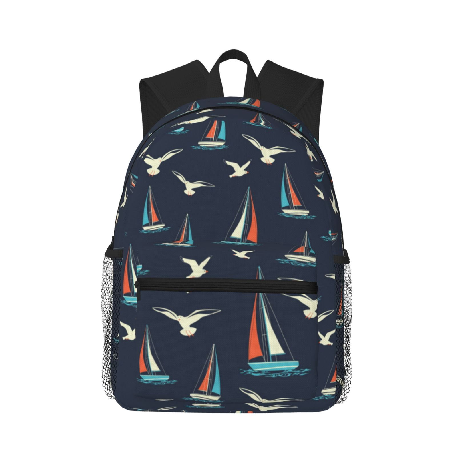 Fuzoiu Sailboat And Seagull Print School Backpack for Teens,Large ...