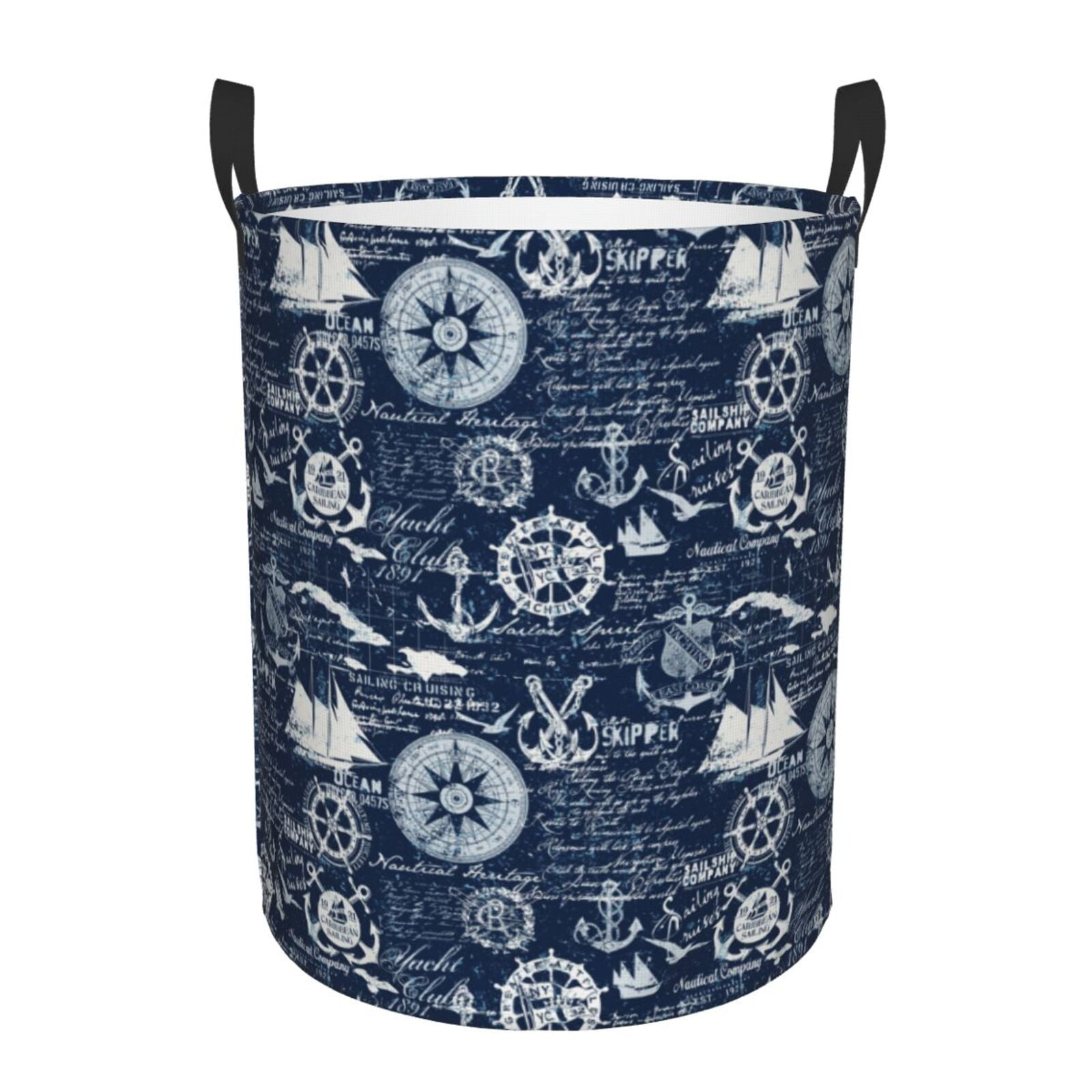 Fuzoiu Sailing Cruises Nautical Print Circular Hamper,Laundry Basket ...