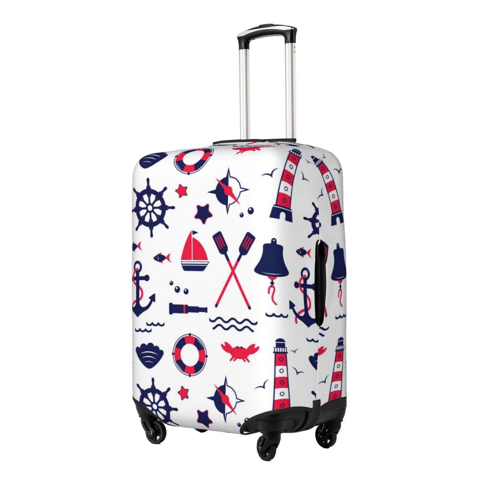 Fuzoiu Sailing Marine Travel Print Suitcase Cover,Washable Luggage ...