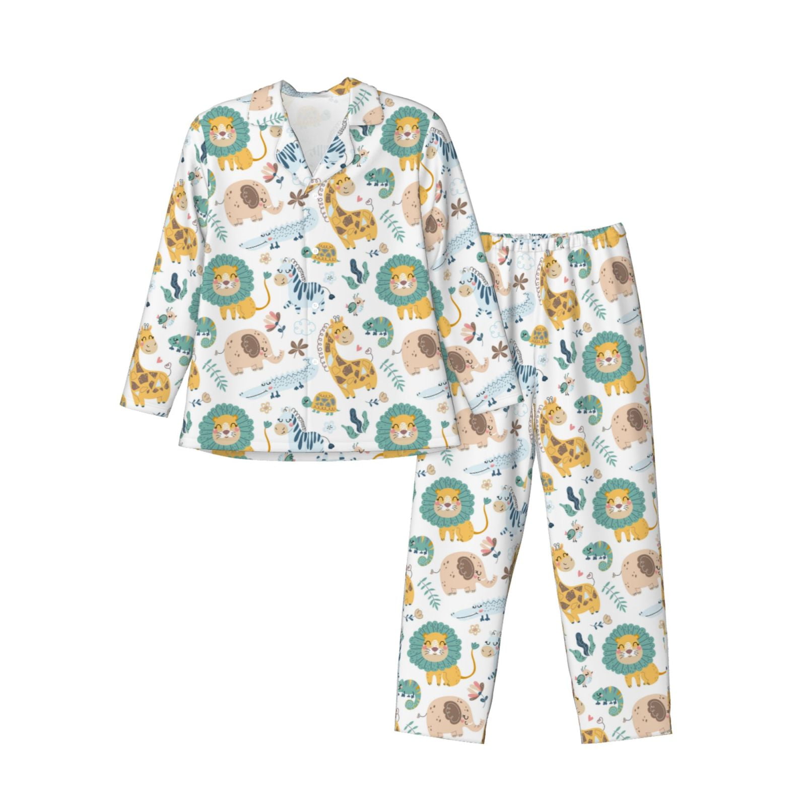 Fuzoiu Scandinavian Africa Print Men's Long-Sleeved Pajama,Lounge ...