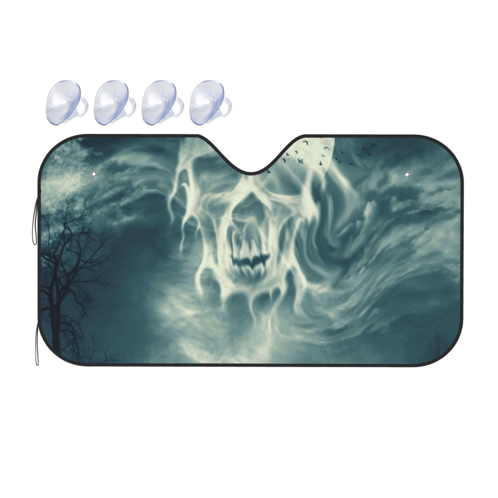 Fuzoiu Scary Moon And Clouds Print Car Windshield Sunshade,Foldable ...