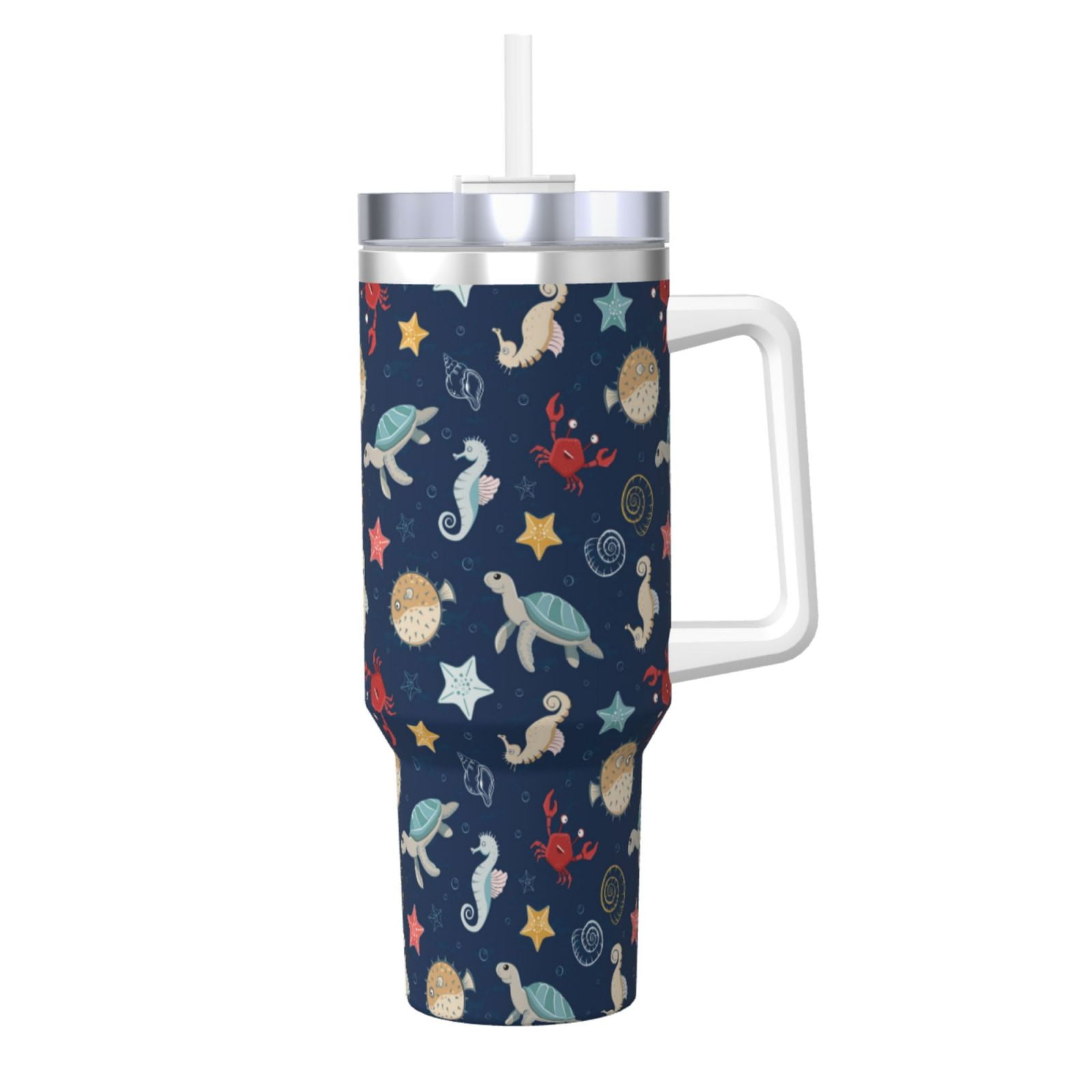 Fuzoiu Sea Creatures Print 40OZ Ice Bully Stainless Steel Insulated Cup ...