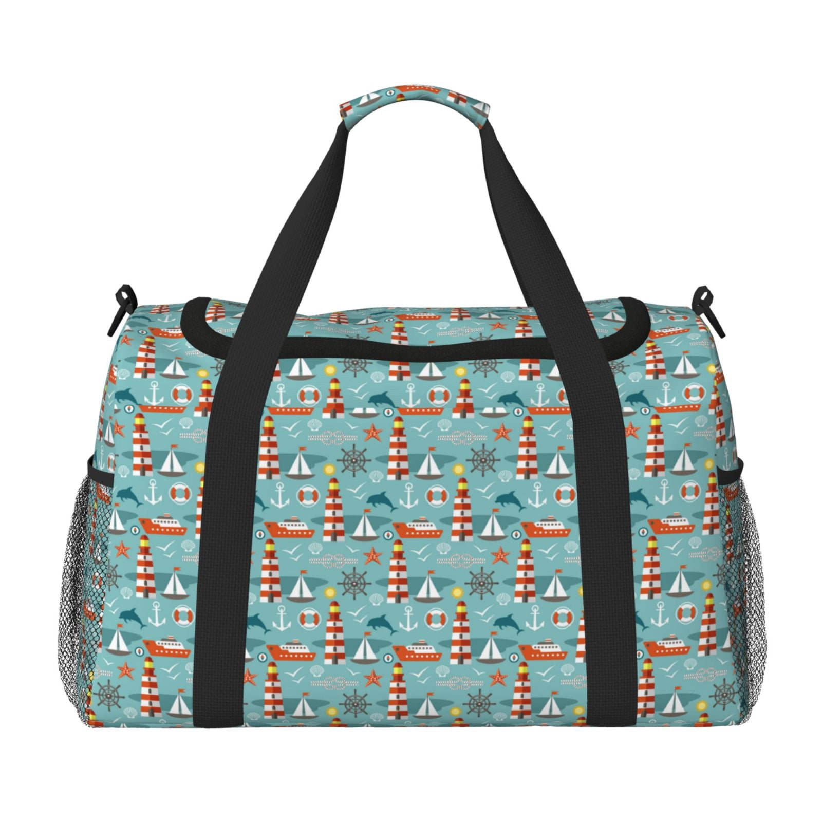 Fuzoiu Sea Lighthouse Print Travel Duffle Bag,Carry On Tote Bags,Duffel ...
