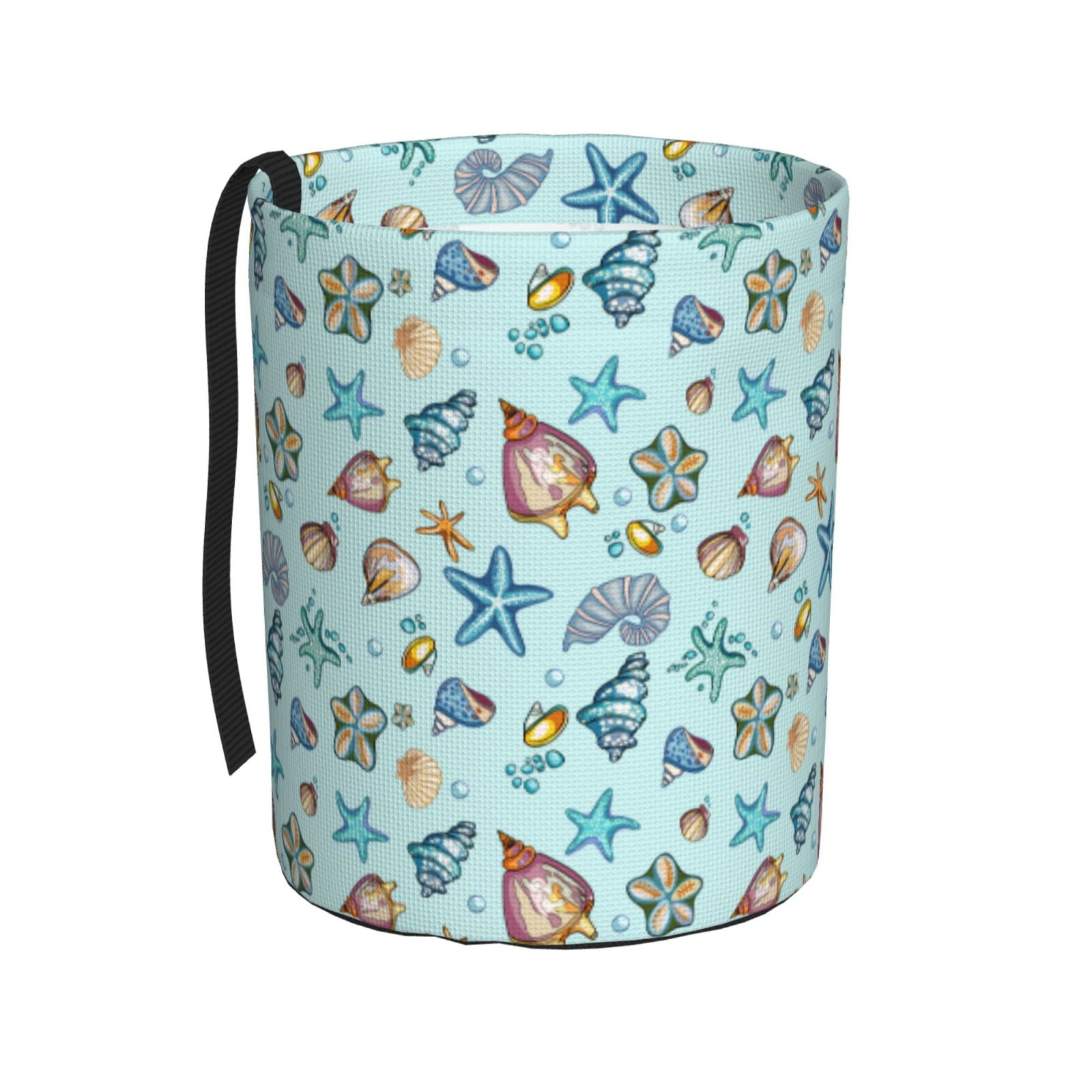 Fuzoiu Sea Shells 2 Print Car Trash Can,Leakproof Car Trash Can,Hanging ...