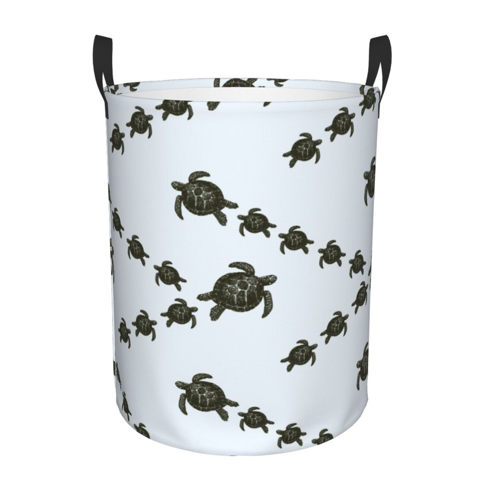 Fuzoiu Sea Turtle Print Circular Hamper,Laundry Basket with Handle ...