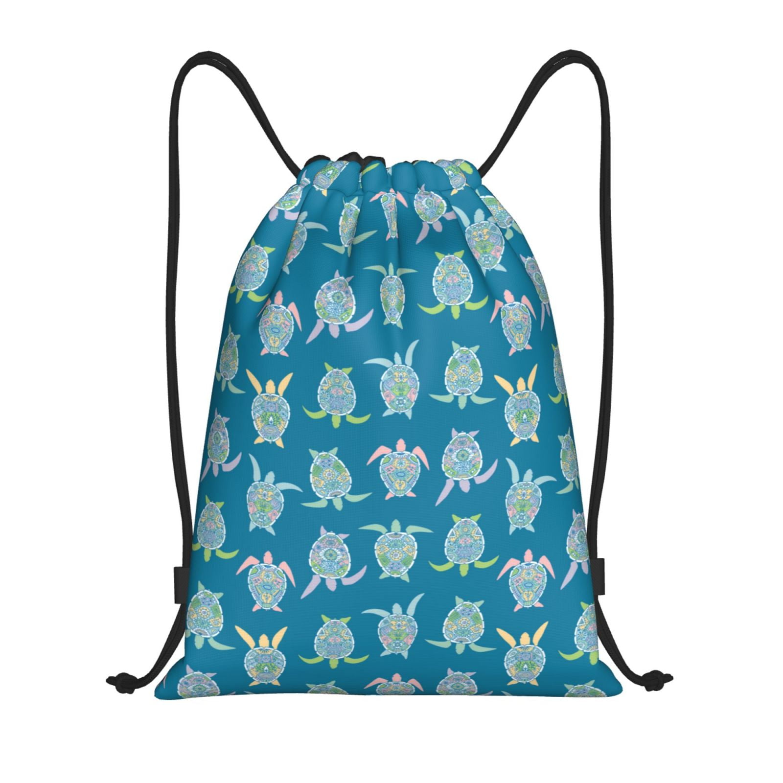 Fuzoiu Sea Turtle Print Drawstring Backpack for Gym, Travel, Yoga ...