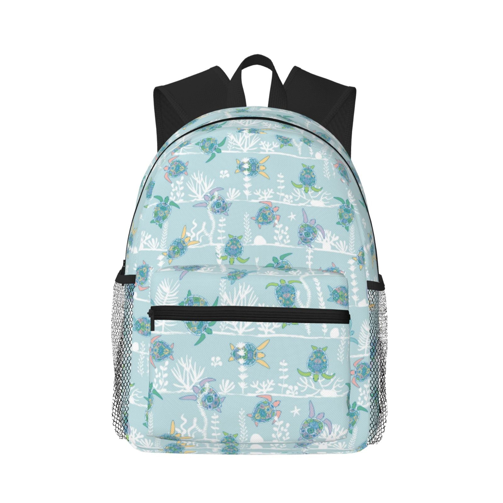 Fuzoiu Sea Turtle Print School Backpack for Teens,Large Bookbag ...