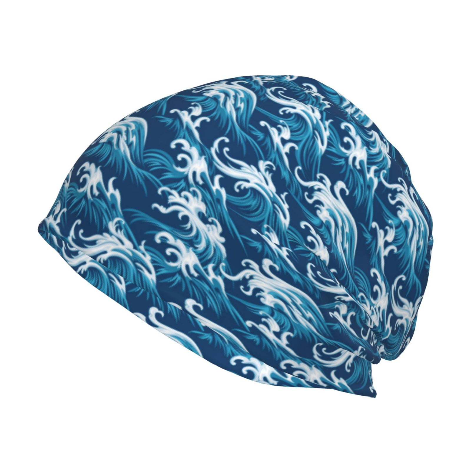 Fuzoiu Sea Water Wave Print Winter Beanie Hat for Men & Women,Warm Knit ...