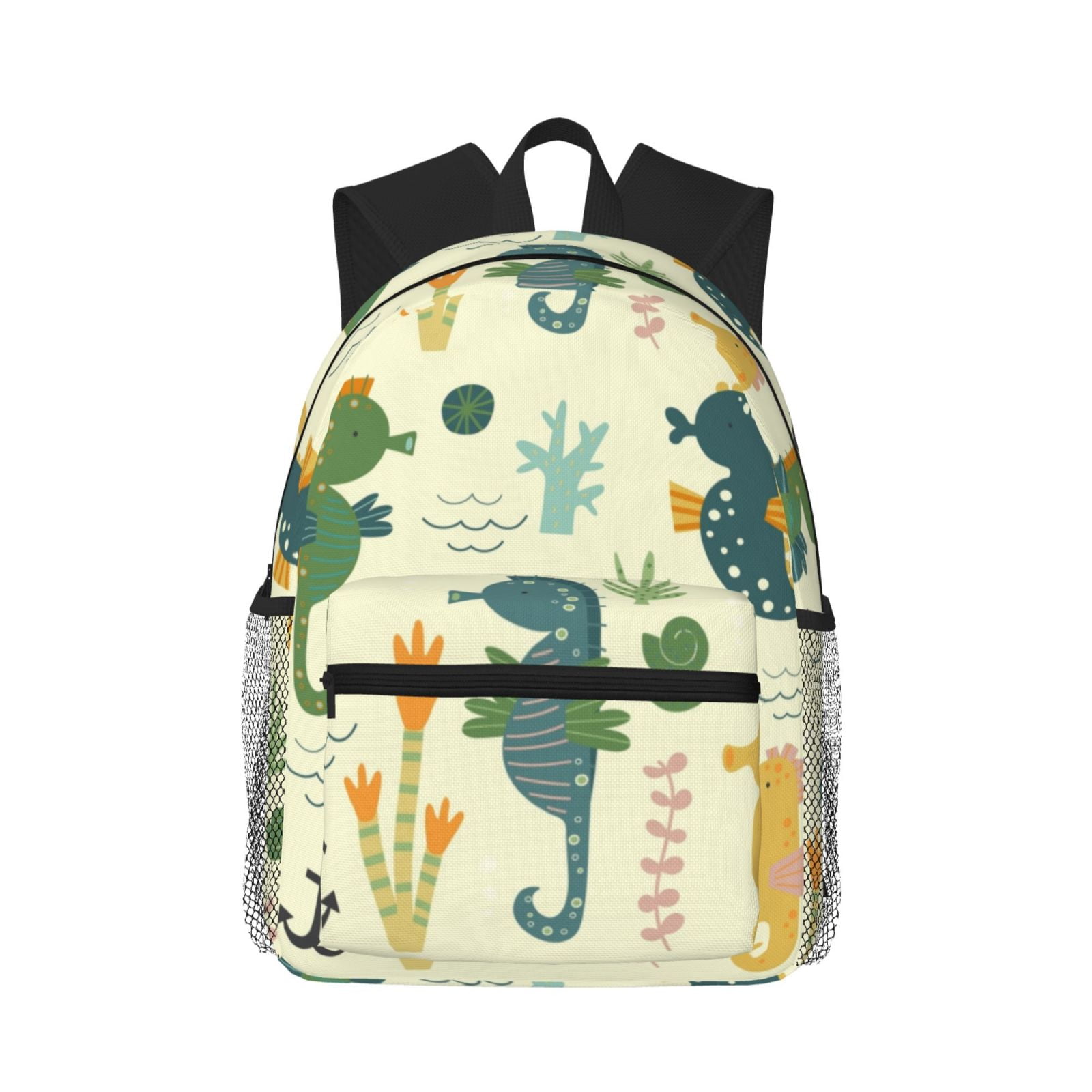 Fuzoiu Seahorse Print School Backpack for Teens,Large Bookbag ...