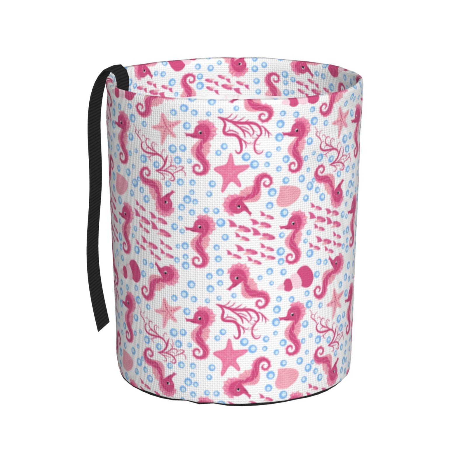 Fuzoiu Seahorse and Starfish Print Car Trash Can,Leakproof Car Trash ...