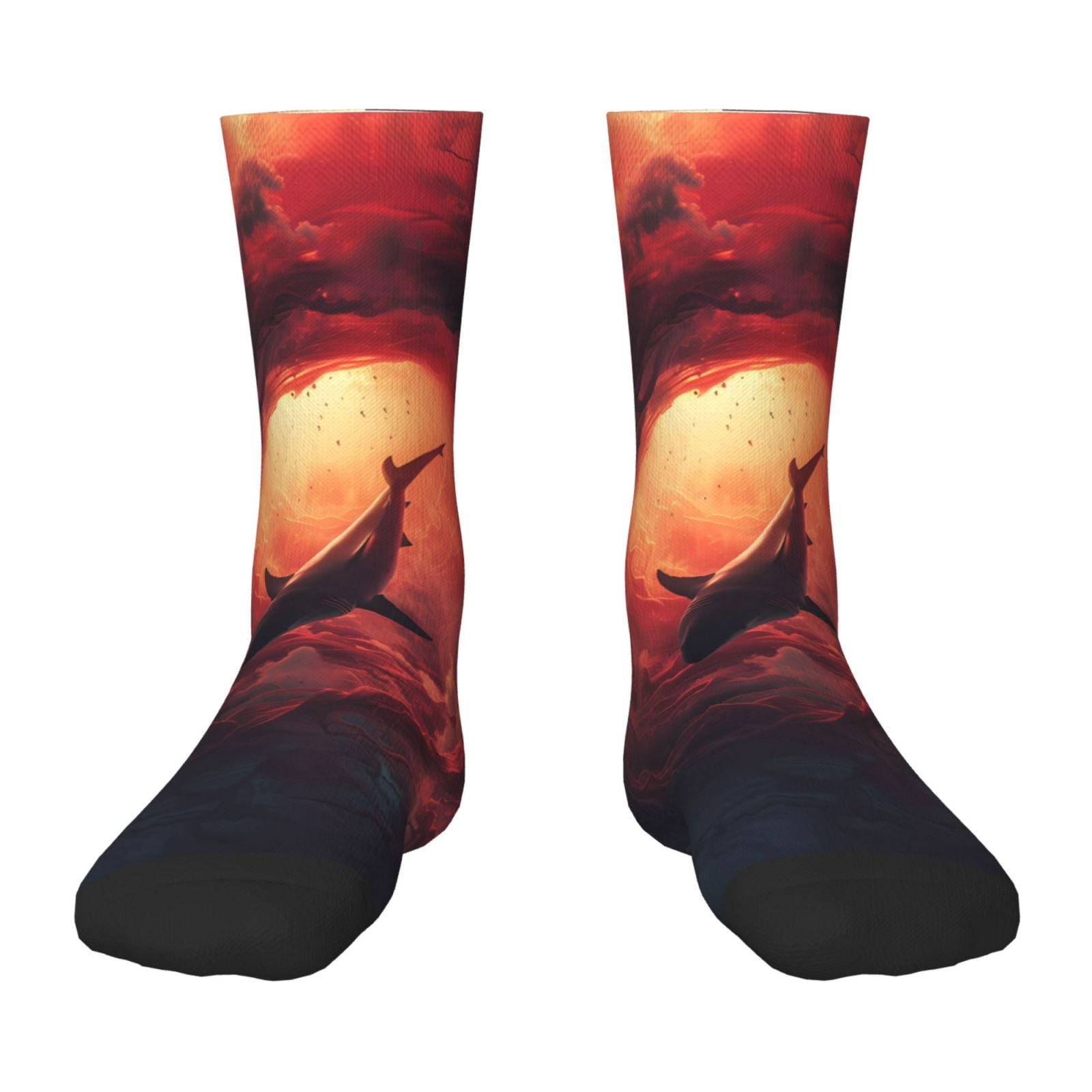 Fuzoiu Shark Underwater Vortex Print Kids Socks For Boys Girls,Grip ...