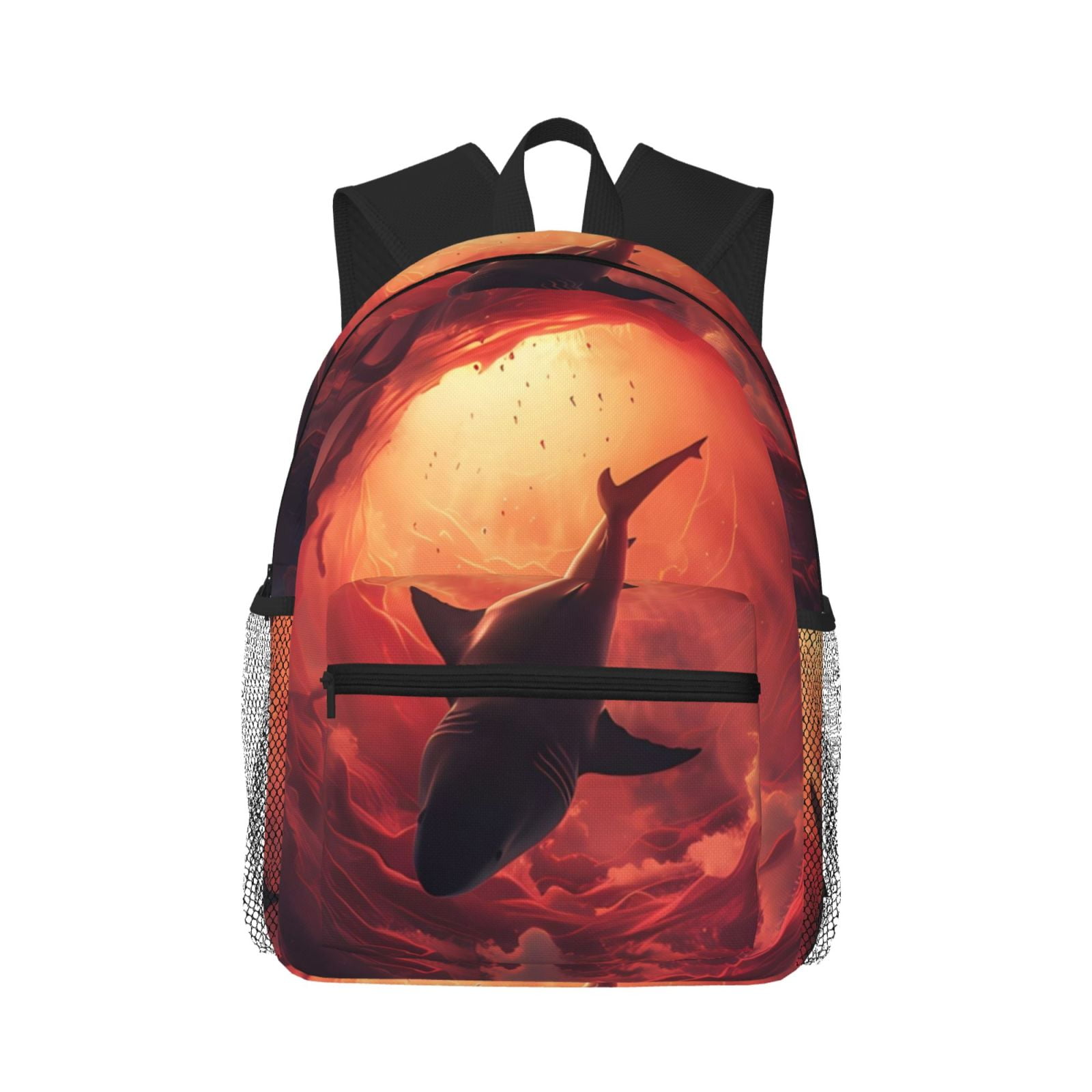 Fuzoiu Shark Underwater Vortex Print School Backpack for Teens,Large ...