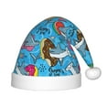Fuzoiu Sharks Summer Print Santa Hat Christmas Hat for kids,Santa Hats ...