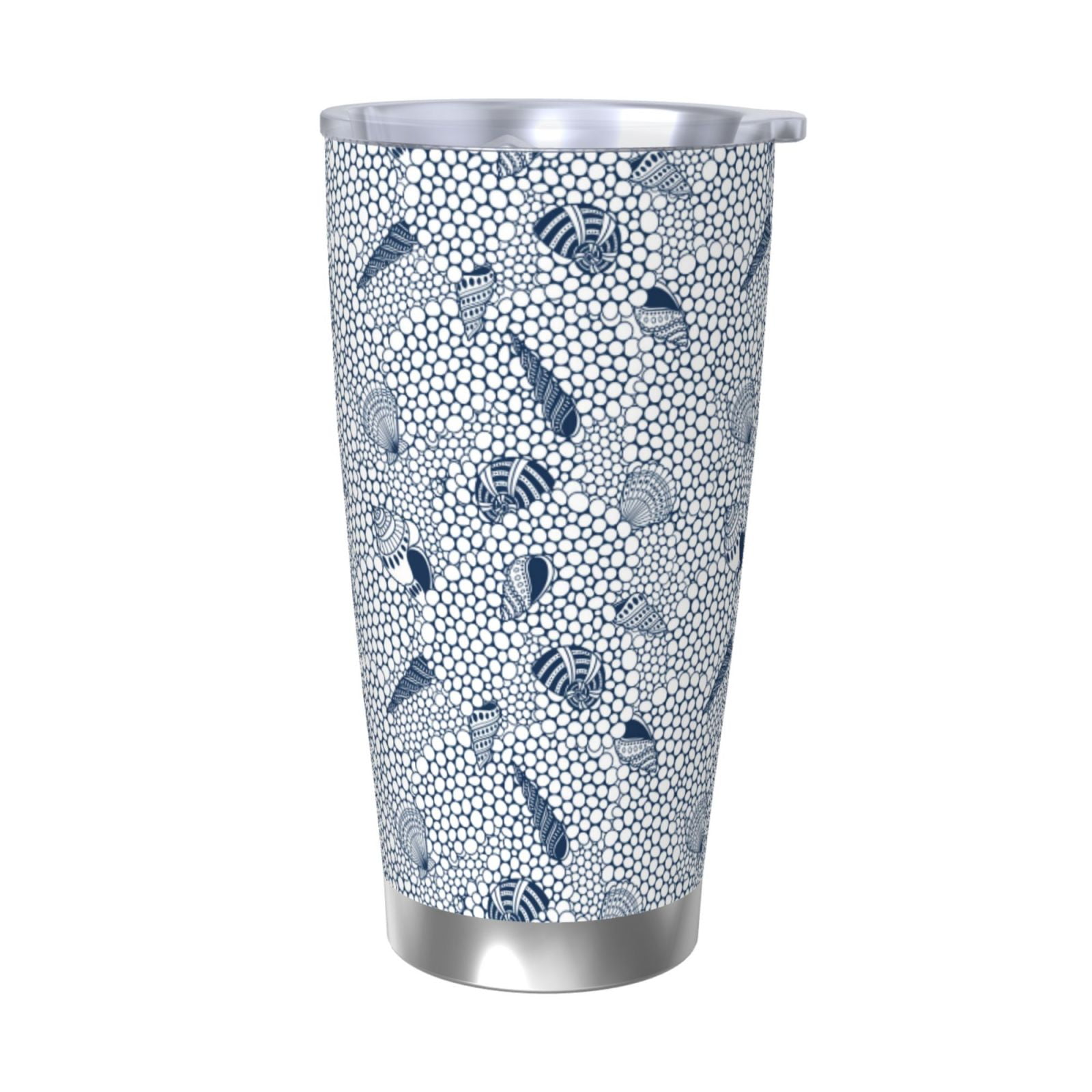 Fuzoiu Shells And Sand Print 20oz Tumbler, Stainless Steel Vacuum ...