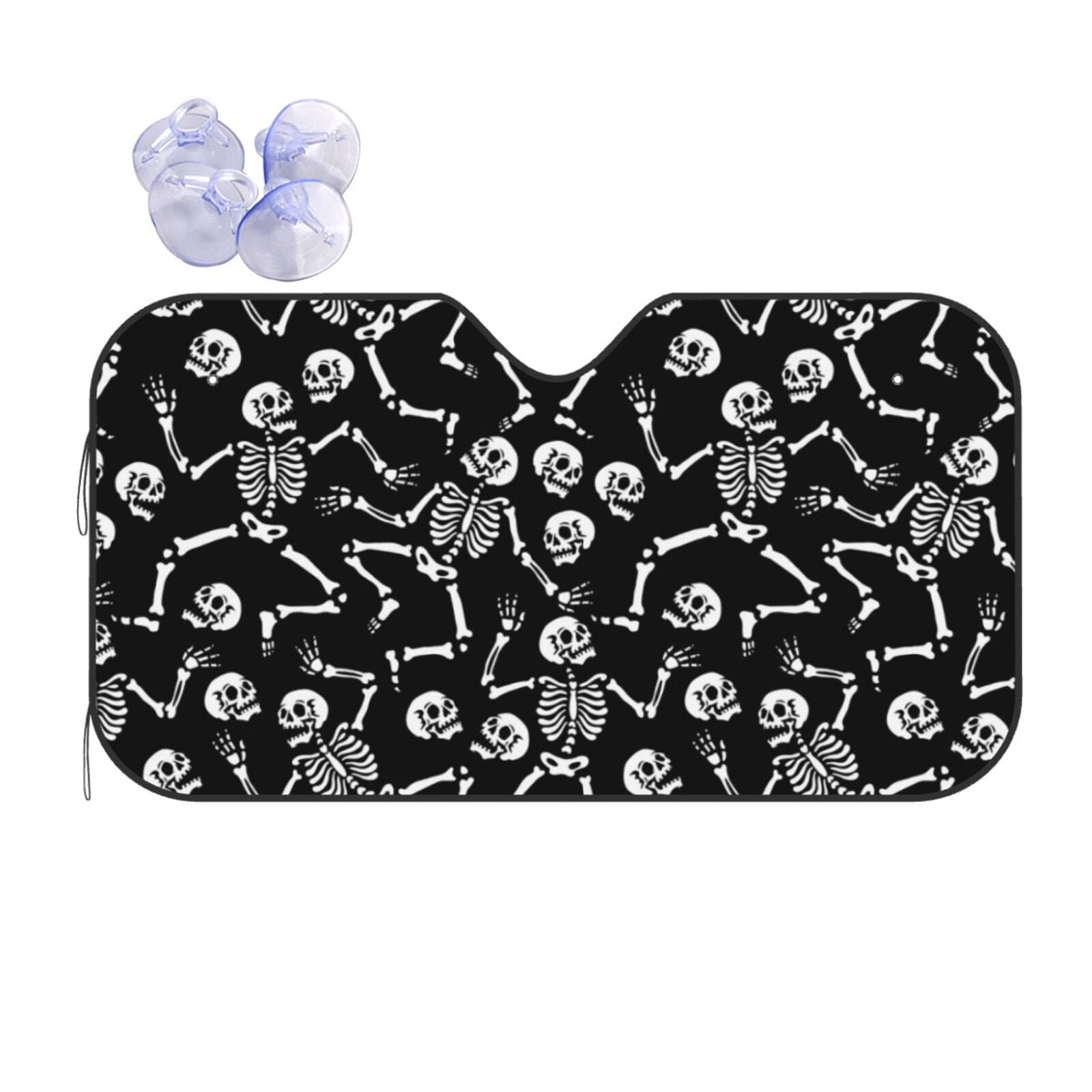 Fuzoiu Skeletons Dancing Print Car Windshield Sun Shade,Block Uv Rays ...