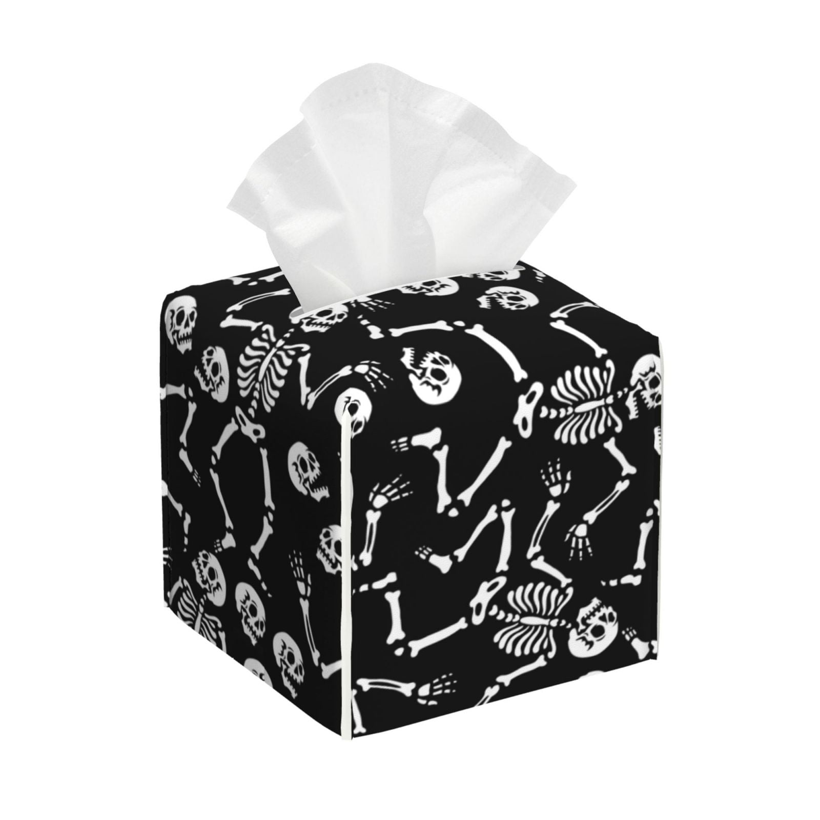 Fuzoiu Skeletons Dancing Print Tissue Box Cover Holder, Square Leather ...
