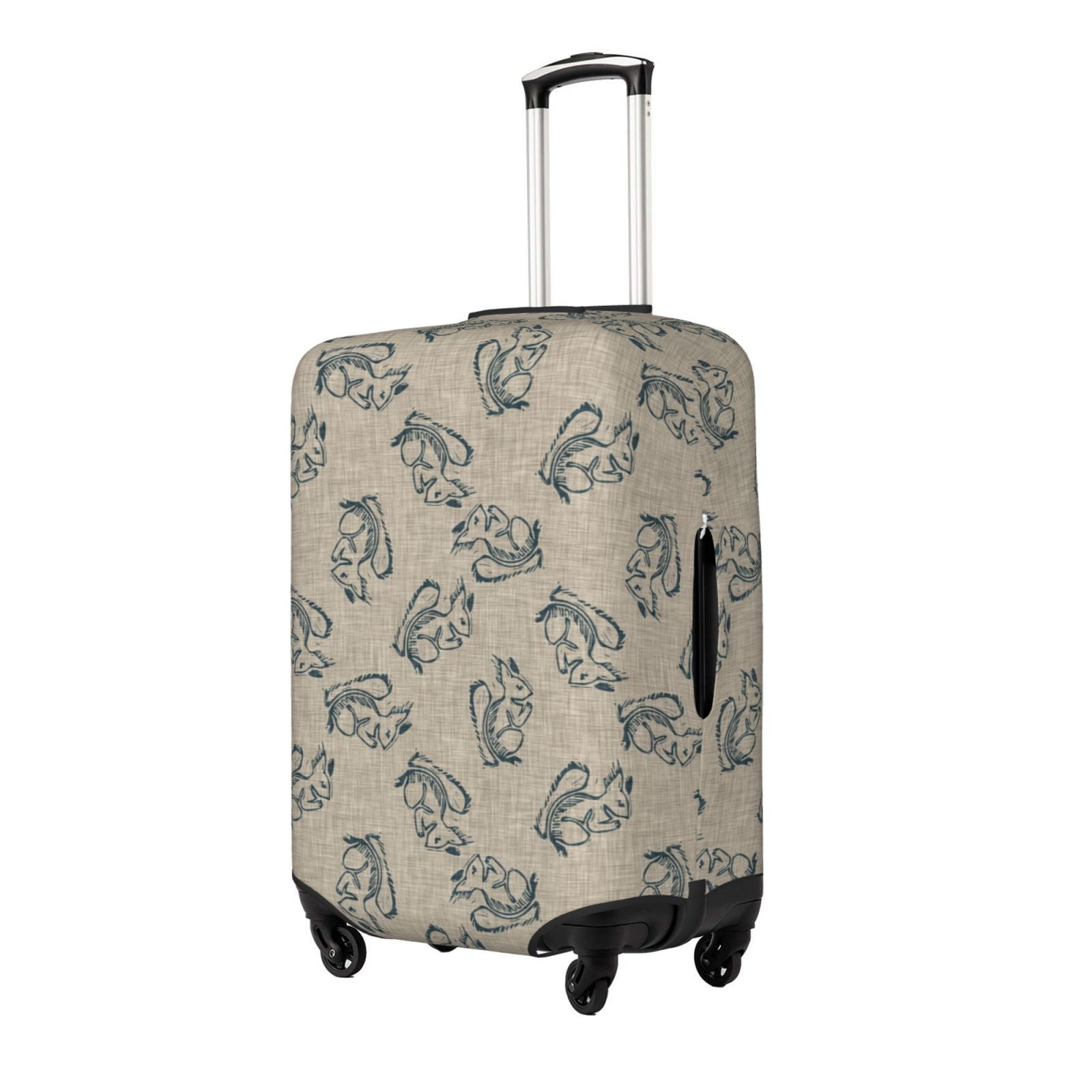 Fuzoiu Sketch Squirrels Linen Print Suitcase Cover,Washable Luggage ...