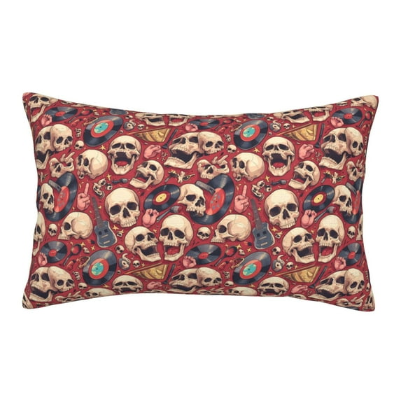 Fuzoiu Skull record Guitar music Print Fuzzy Pillowcases, Super Soft ...