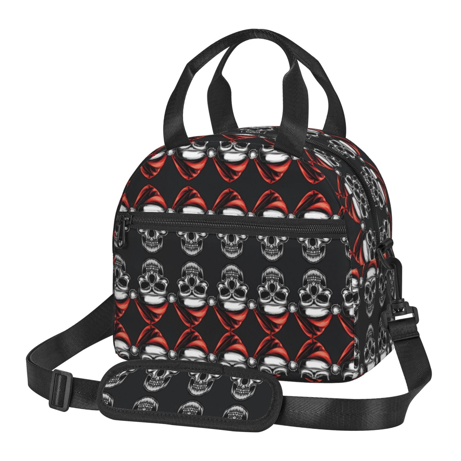 Fuzoiu Skull santa hat Print Insulated Lunch Bag for Women Men Large ...