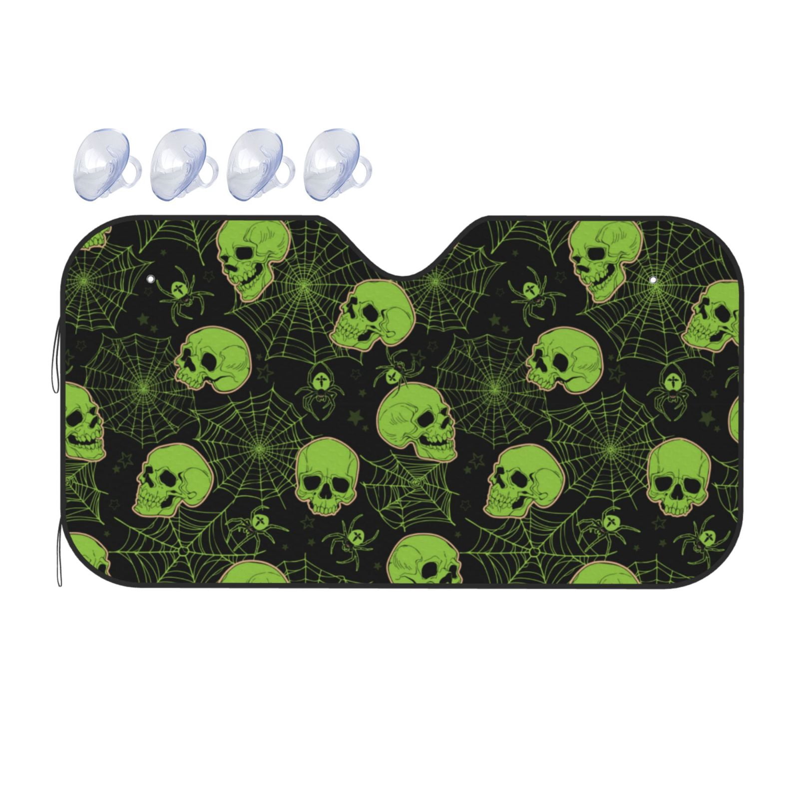 Fuzoiu Skulls And Cobwebs Print Car Windshield Sunshade,Foldable ...