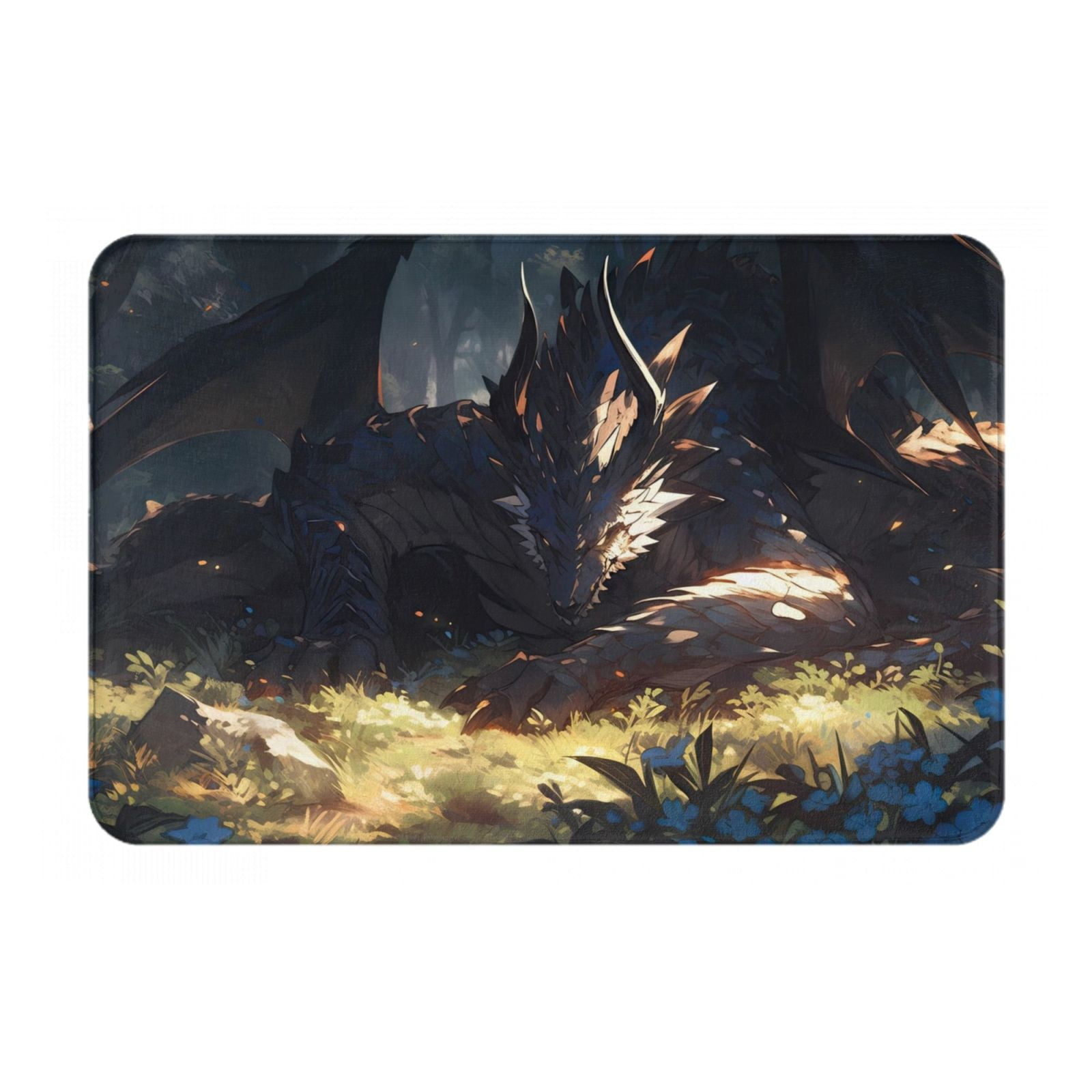 Fuzoiu Sleeping Dragon In Forest Print Door Mat Outdoor Indoor Welcome ...