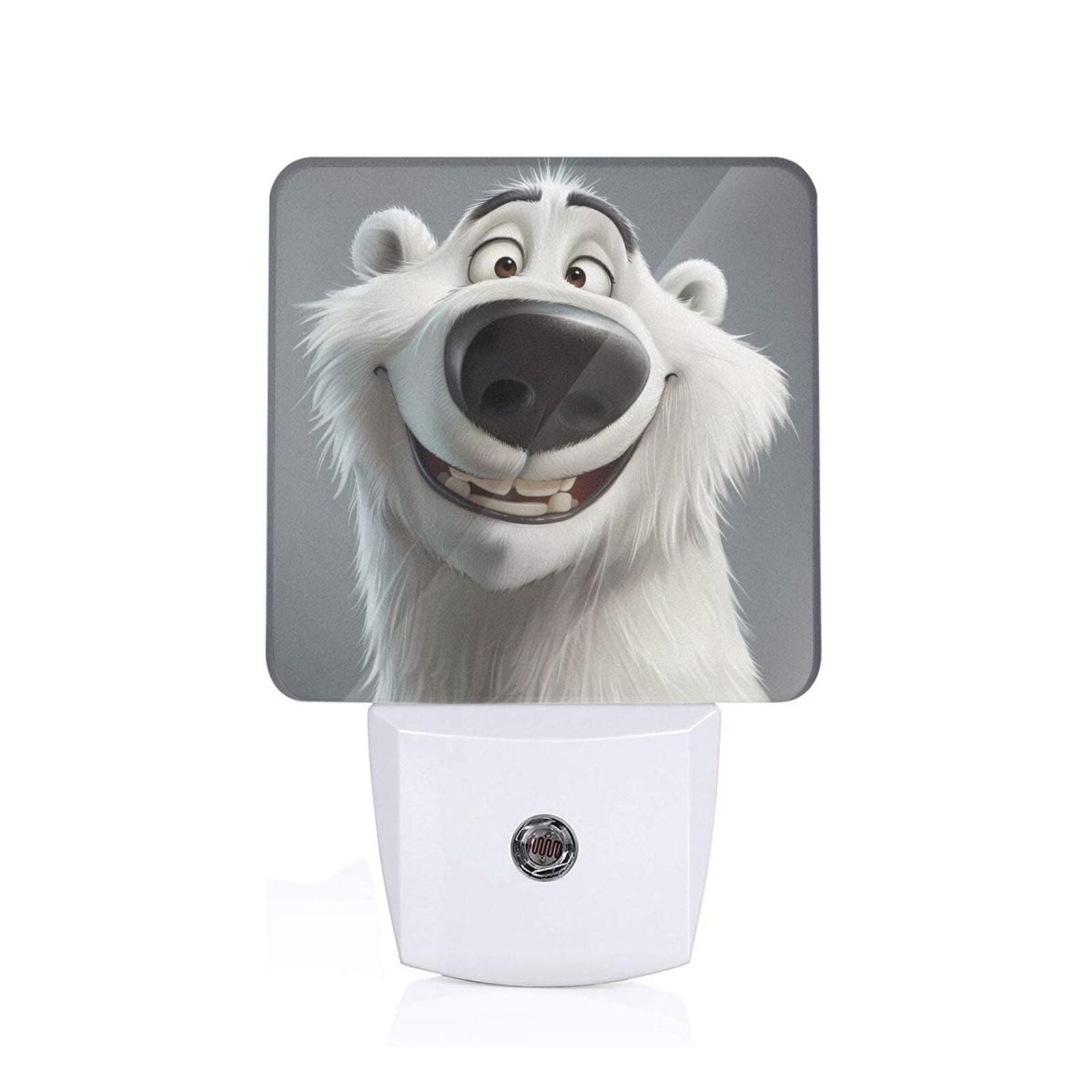 Fuzoiu Smiling Polar Bear Print Dusk to Dawn LED Night Light with Light ...
