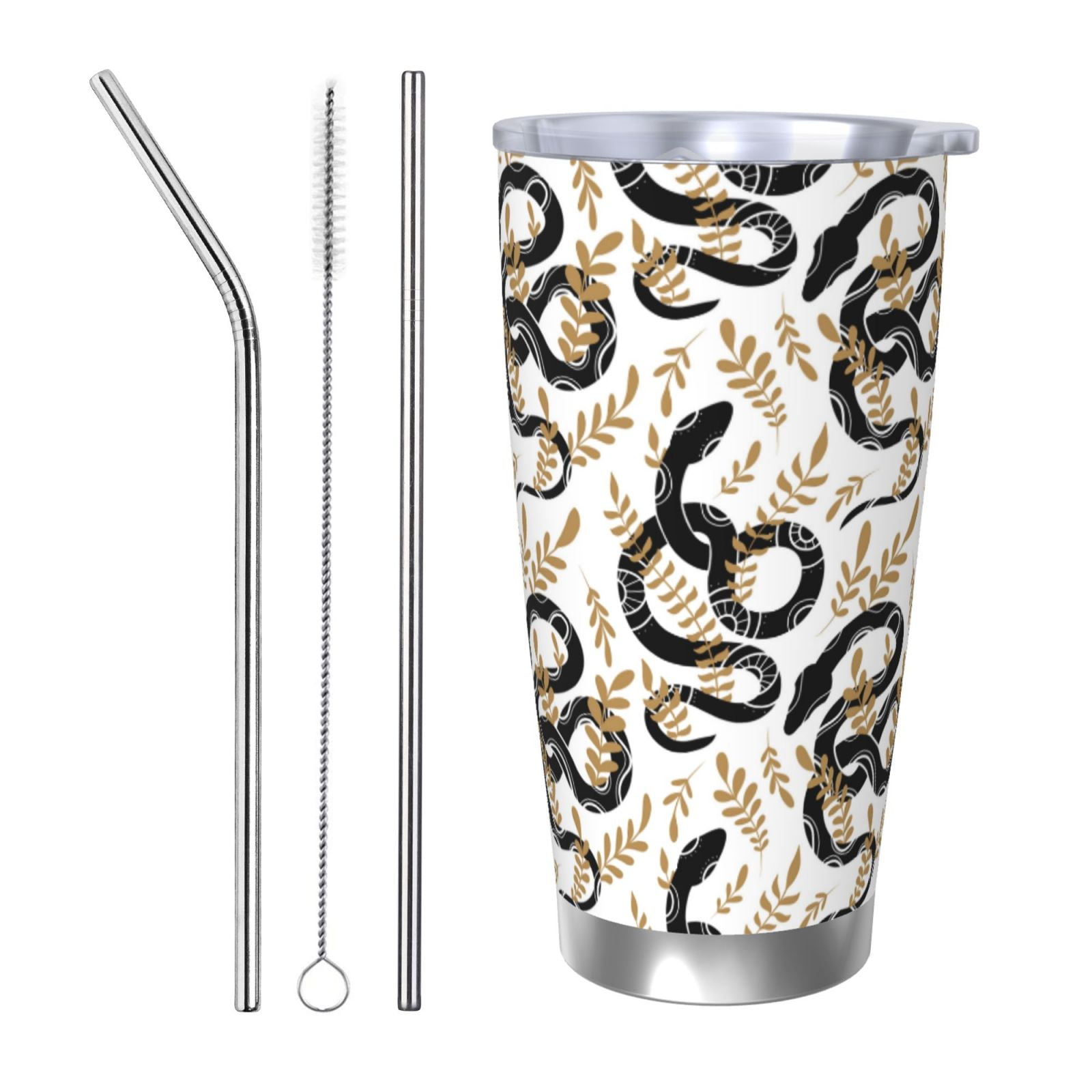 Fuzoiu Snake Print 20oz Tumbler, Stainless Steel Vacuum Insulated Car ...