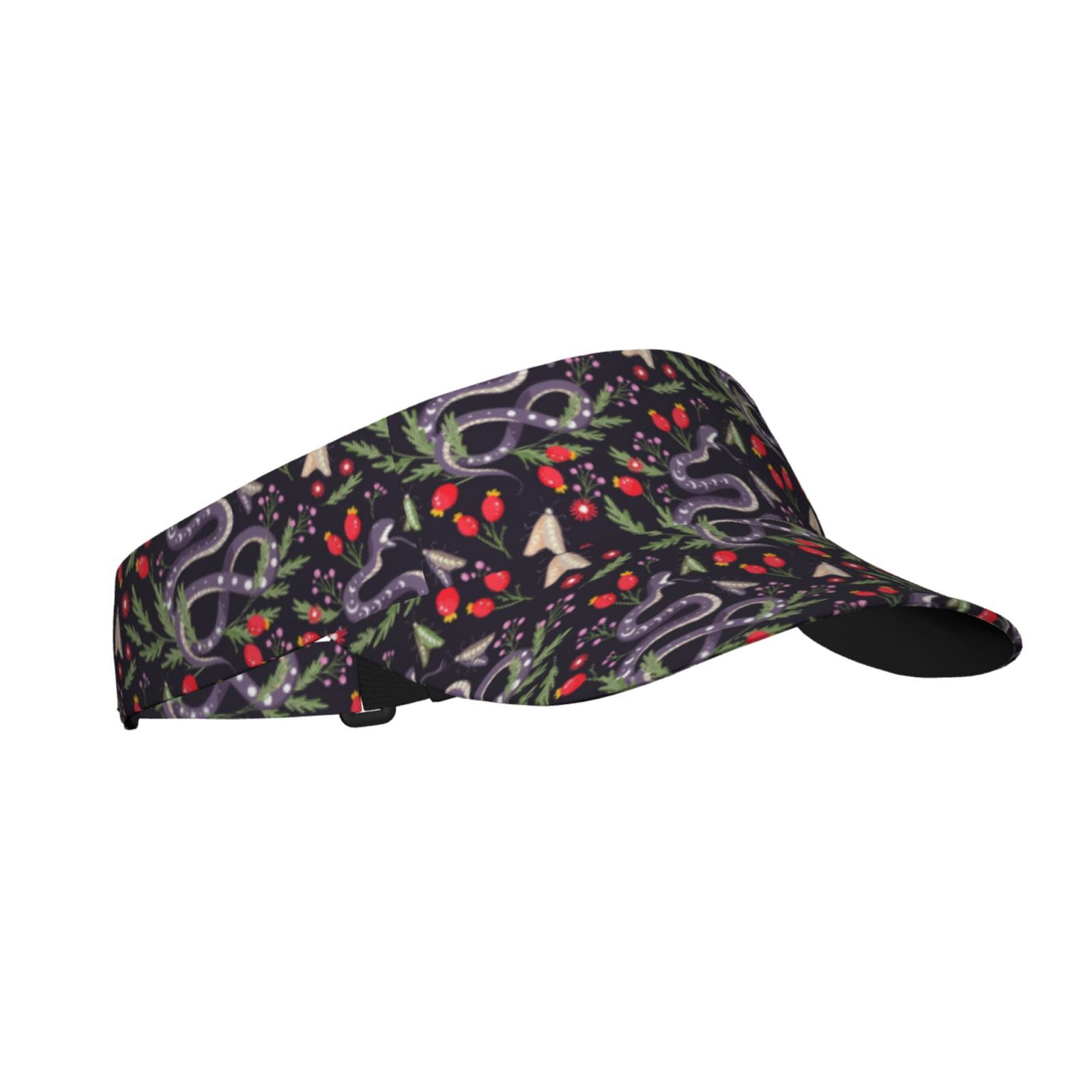 Fuzoiu Snakes And Snake Fruit Print Adult Sunscreen Visor Cap,Adjustable Summer Cap for Men ...