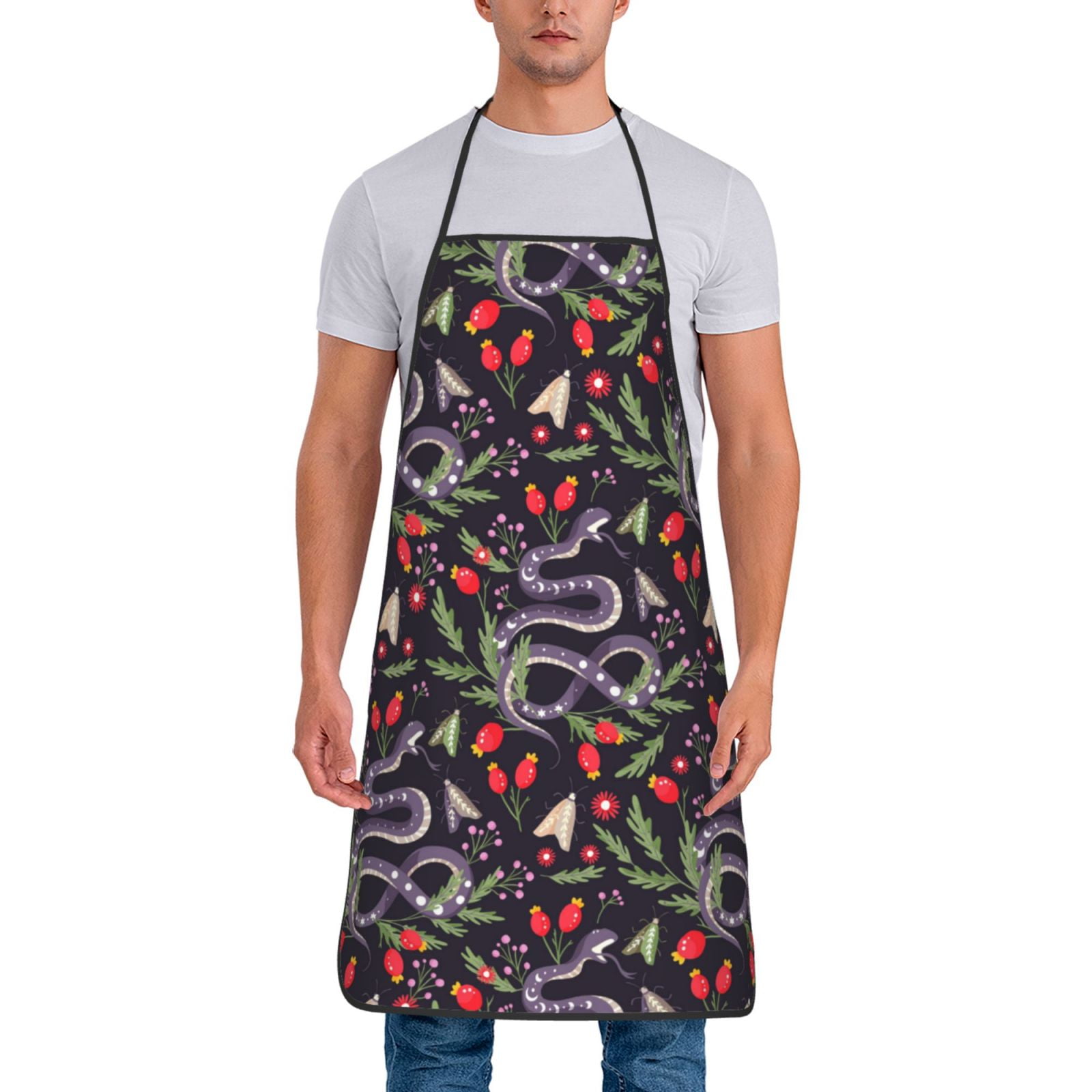 Fuzoiu Snakes And Snake Fruit Print Waterproof Apron, Kitchen Apron for ...