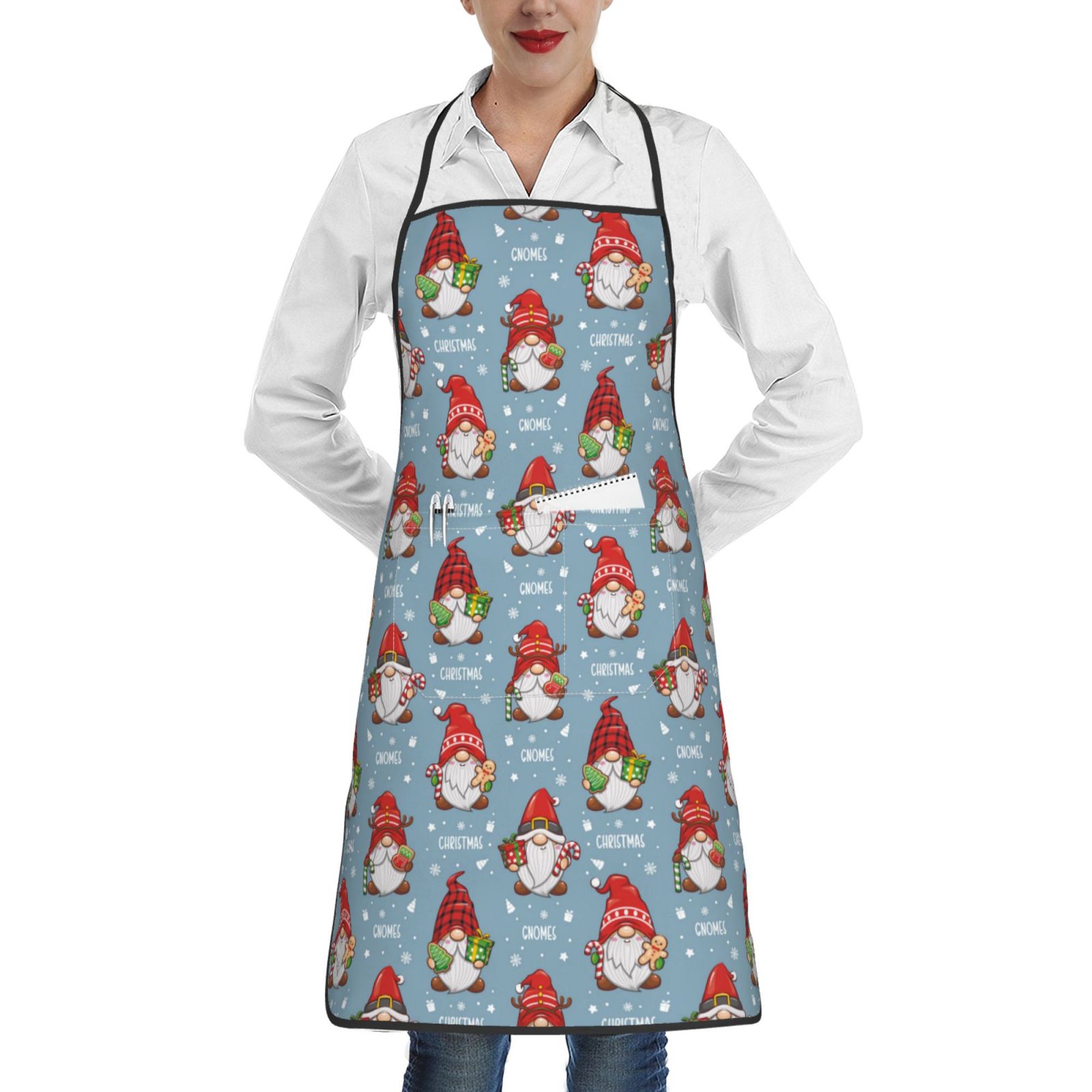 Fuzoiu Snowflake Christmas gnome Print Kitchen Cooking Aprons,Kitchen ...
