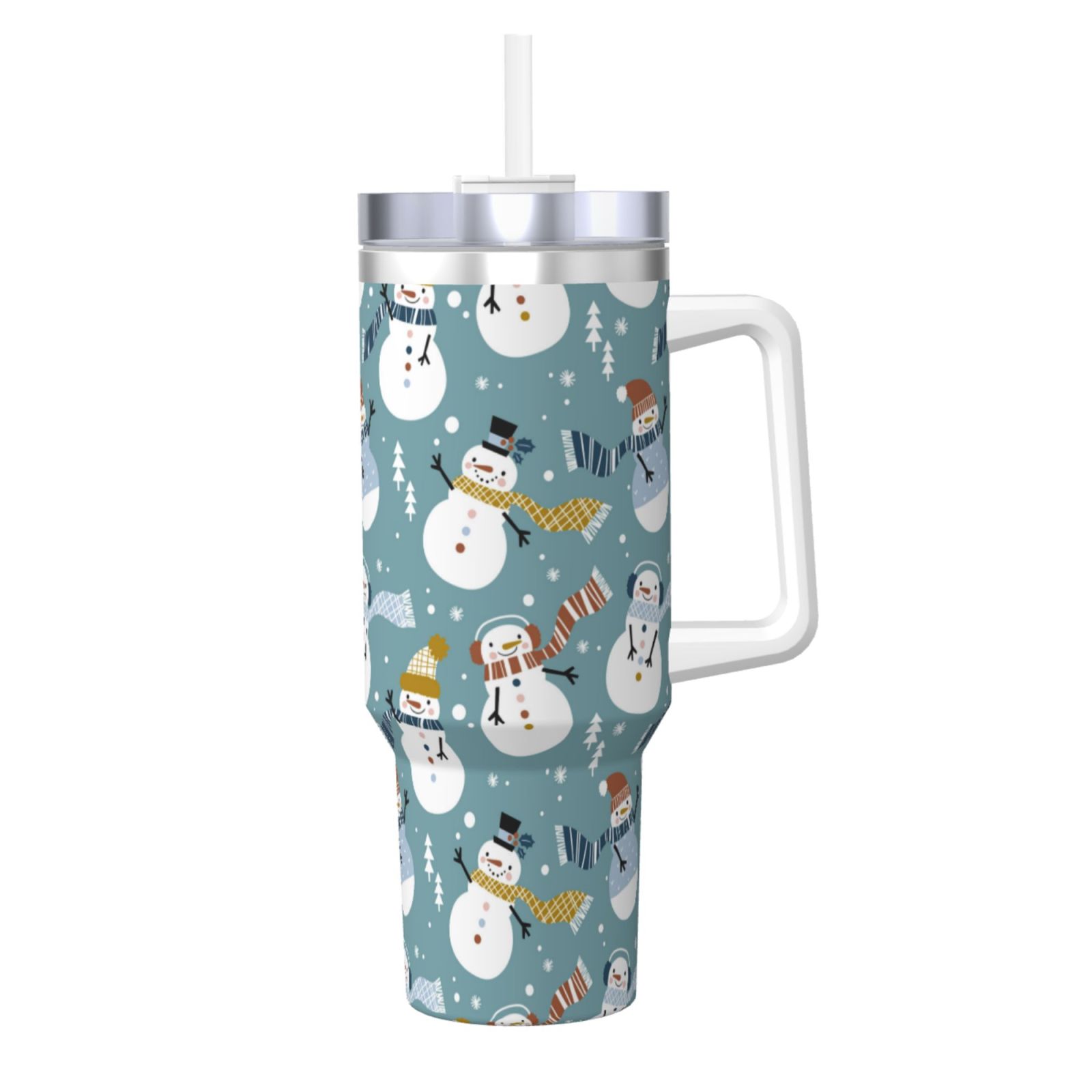 Fuzoiu Snowflake Scarf Snowman Print 40OZ Ice Bully Stainless Steel ...