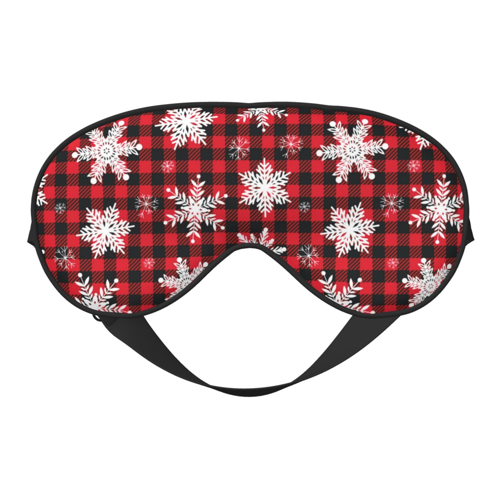 Fuzoiu Snowflake red plaid Print Sleep Masks,Eye Masks with Adjustable ...