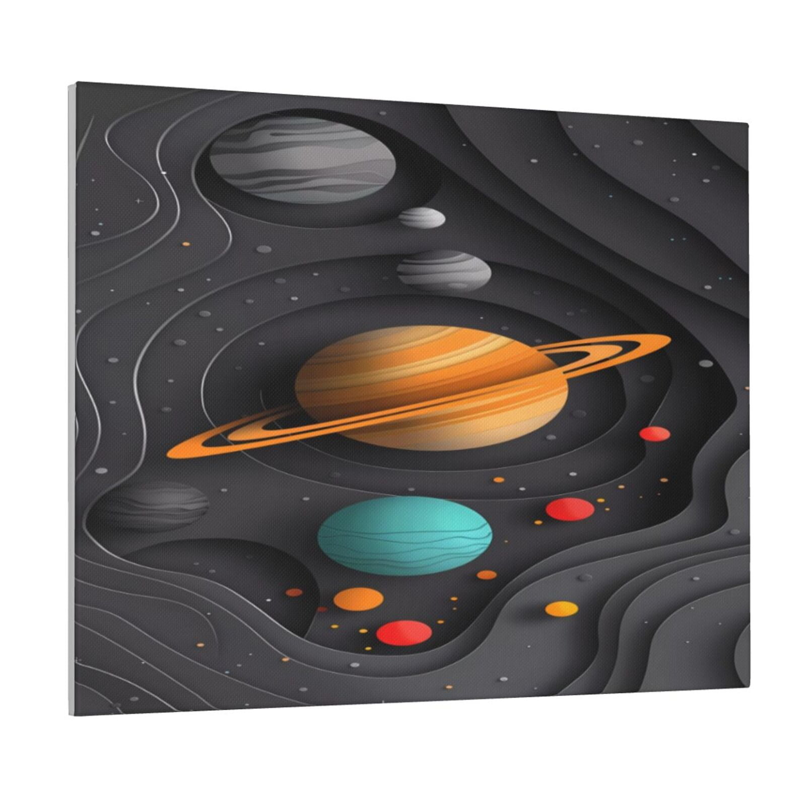 Fuzoiu Solar System Paper Art Print Canvas Wall Art for Bathrooms,Wall ...