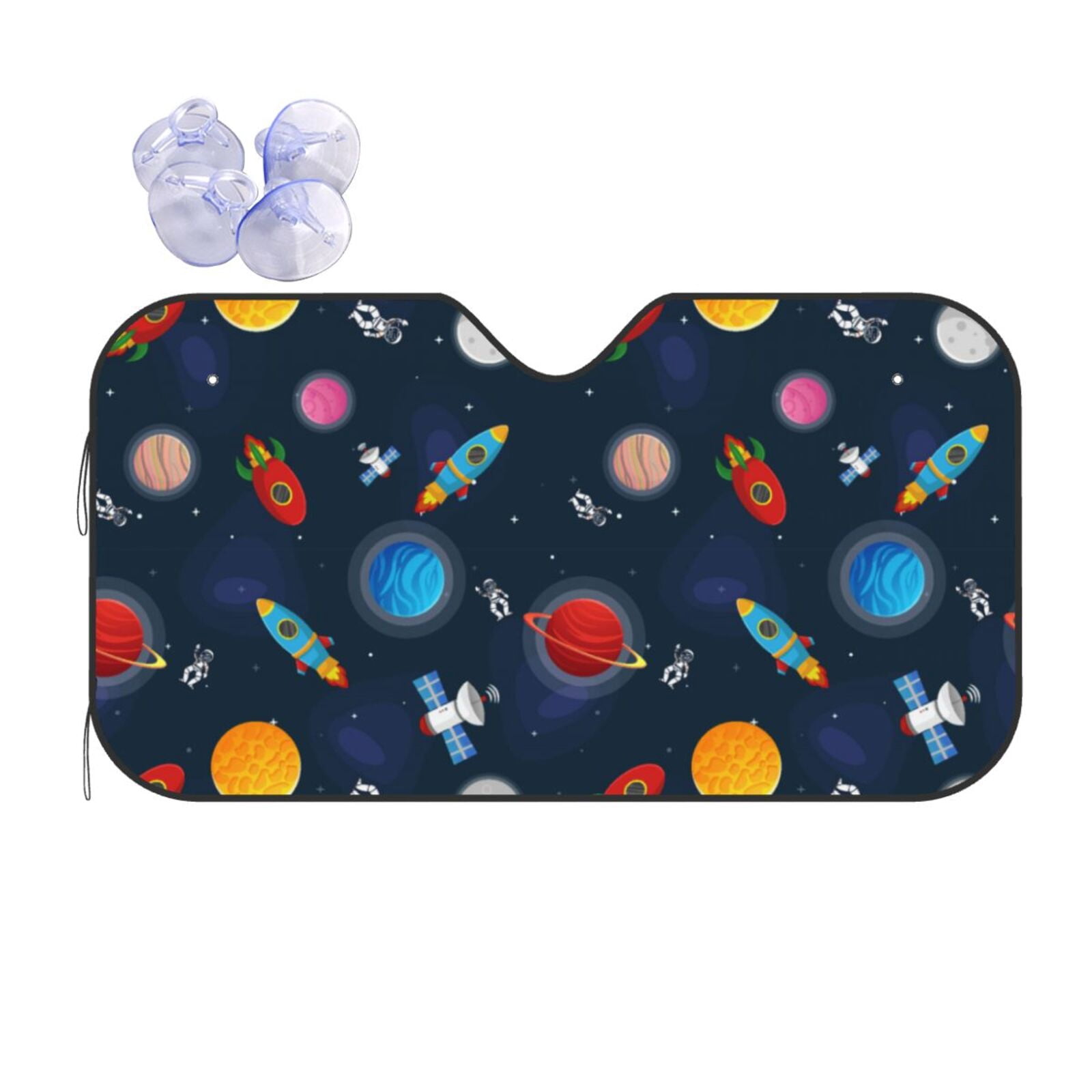 Fuzoiu Space Cartoon Print Car Windshield Sun Shade,Block Uv Rays ...