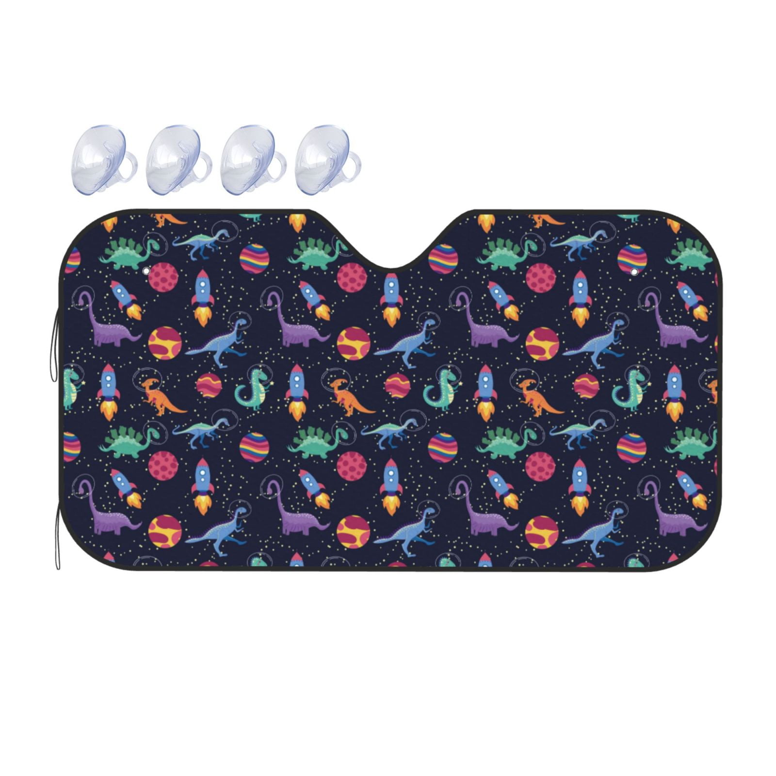 Fuzoiu Space Dinosaur Print Car Windshield Sunshade,Foldable Reflective ...