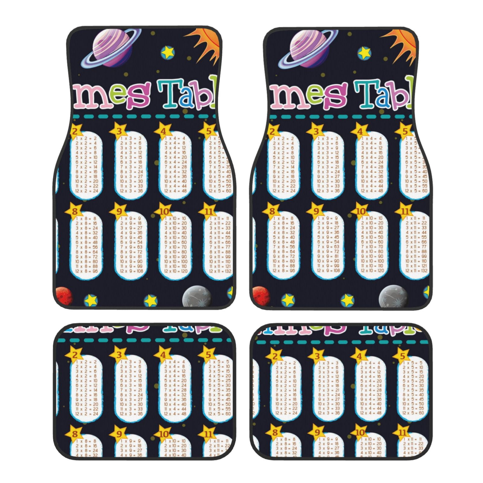 Fuzoiu Space Math Times Tables Print Carpet Floor Mats for Car,Car Foot ...