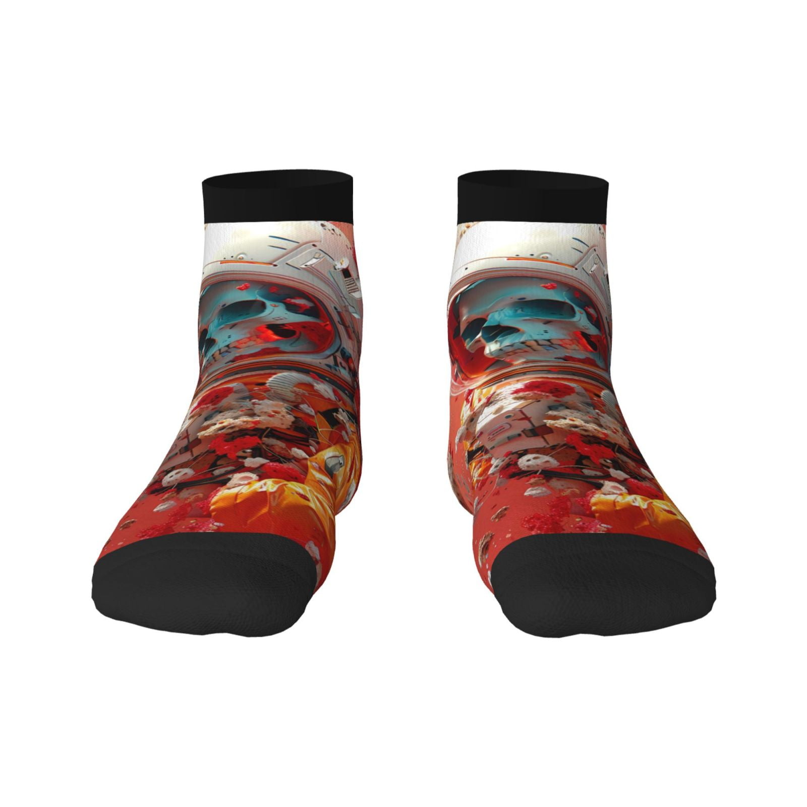 Fuzoiu Space Skeleton Art Print Adult Socks, Crew Moisture-wicking ...