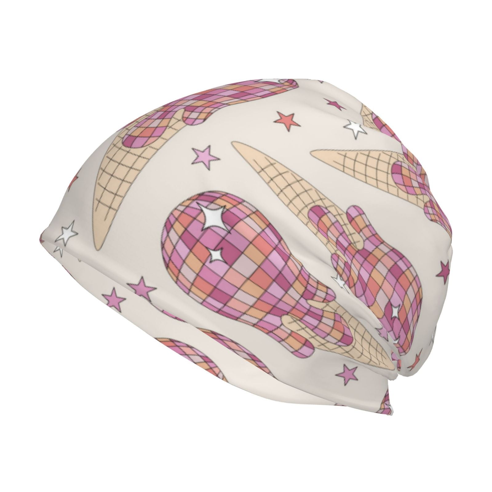 Fuzoiu Sparkling Ice Cream Print Winter Beanie Hat for Men & Women,Warm ...