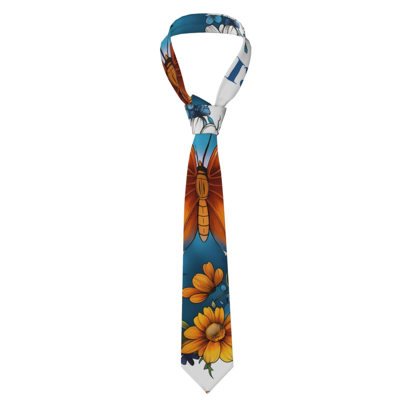 Fuzoiu Spring Butterfly Flowers Print Men's Necktie,Business Necktie ...