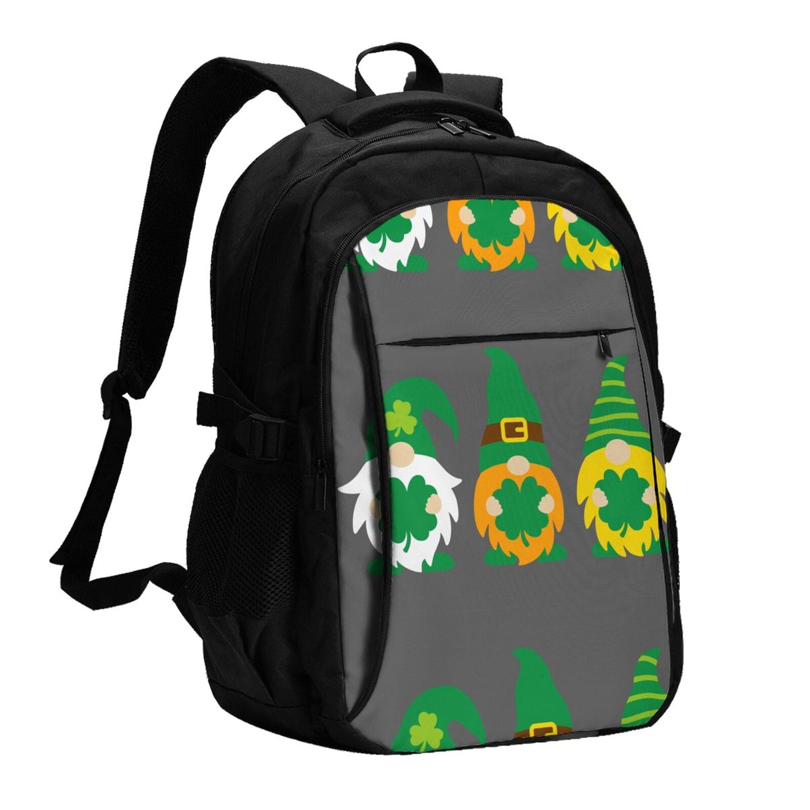 Fuzoiu Spring St Patrick’S Day Irish Gnomes Print USB Backpack with ...