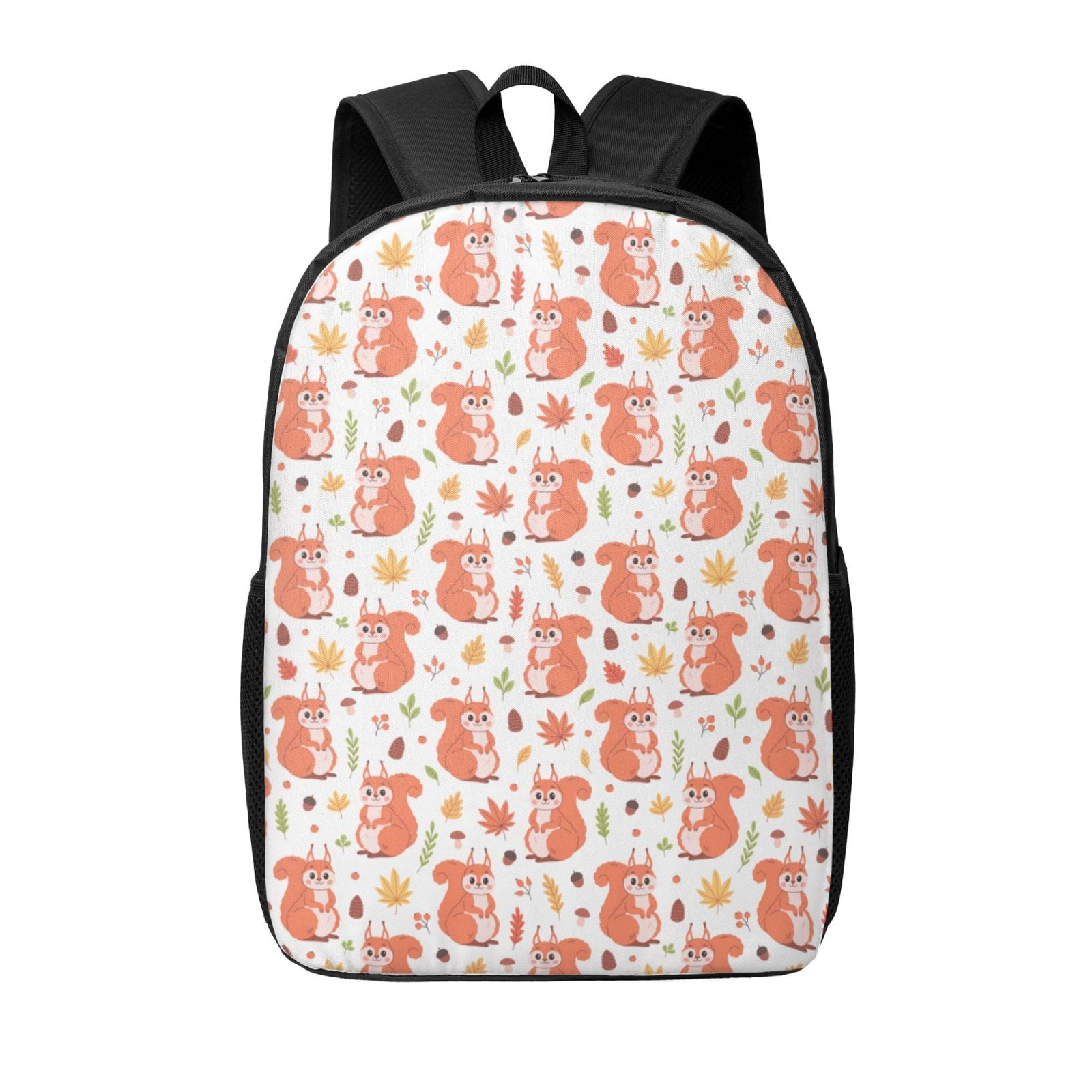 Fuzoiu Squirrel And Maple Leaf Print 17in Student Backpack,School Backpack,Causal Daypack ...