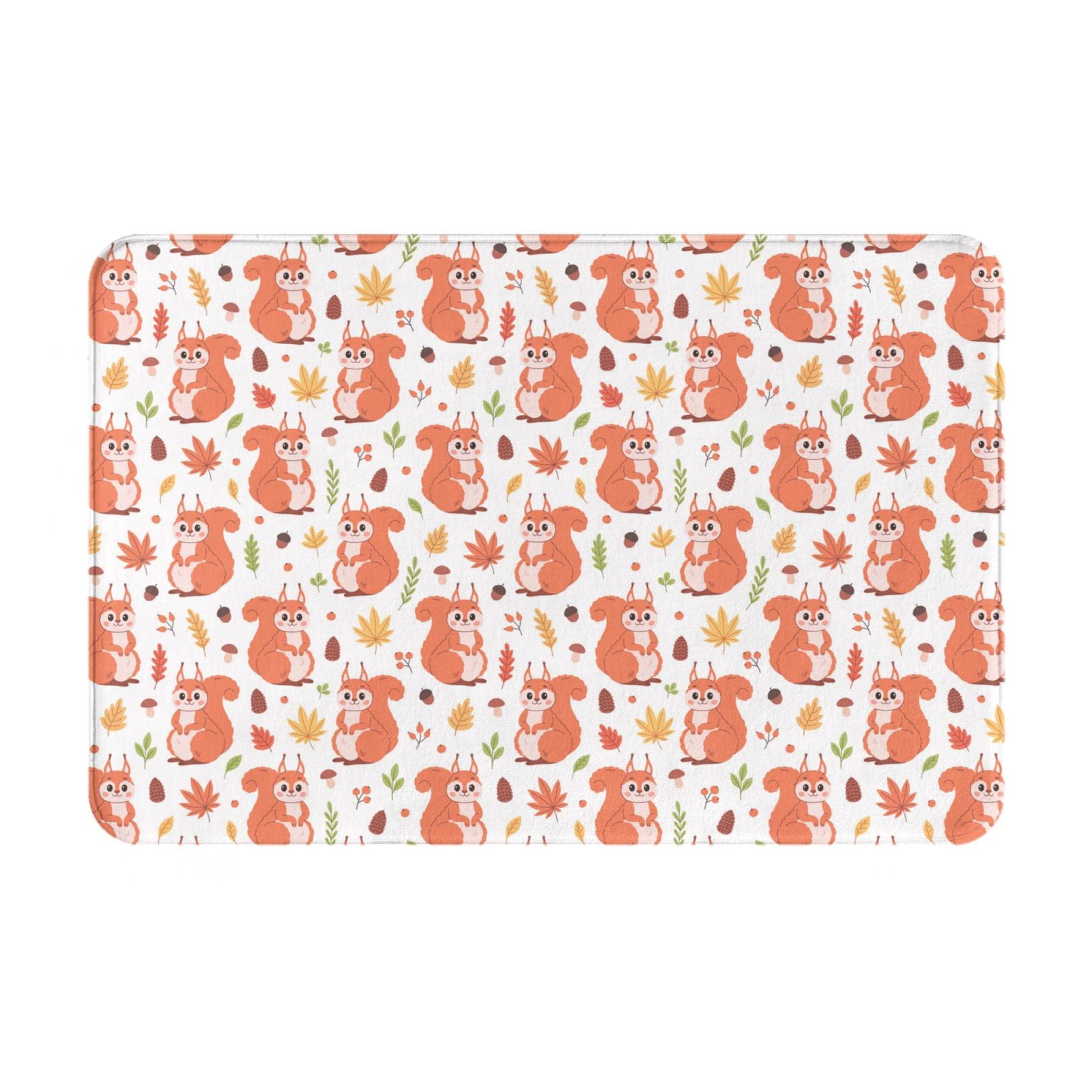 Fuzoiu Squirrel And Maple Leaf Print Door Mat Outdoor Indoor Welcome ...