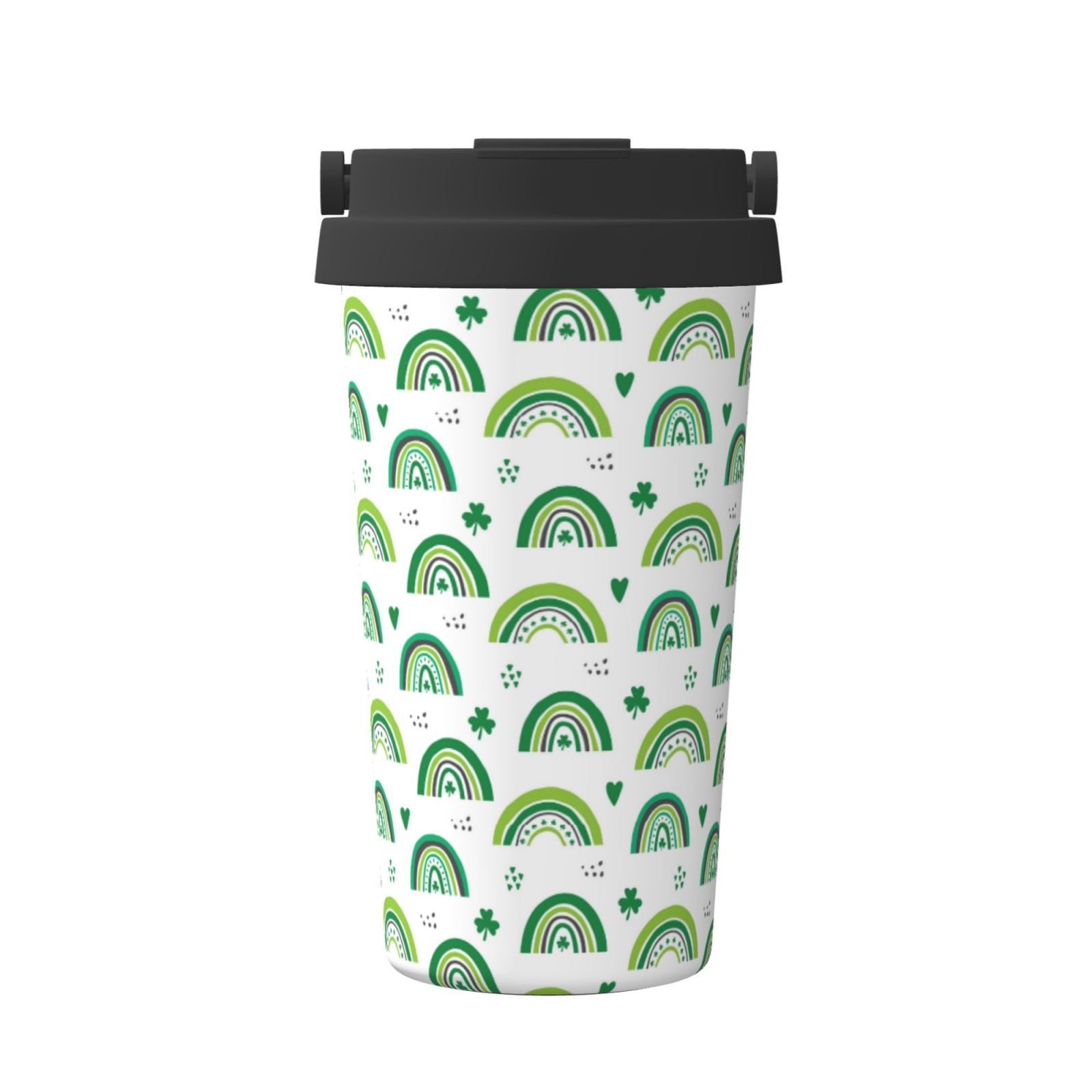Fuzoiu St. Patrick's Day rainbows Print Stainless Steel Travel Mug ...
